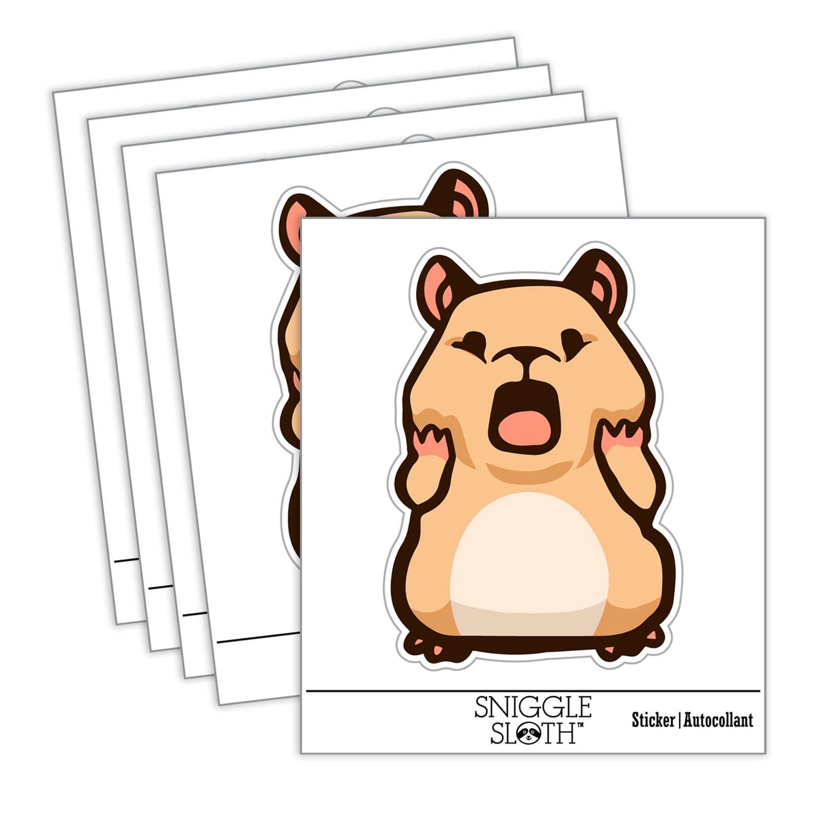 Shocked Scared Cute Hamster Rodent Gasp Car Window Bumper Water Bottle ...