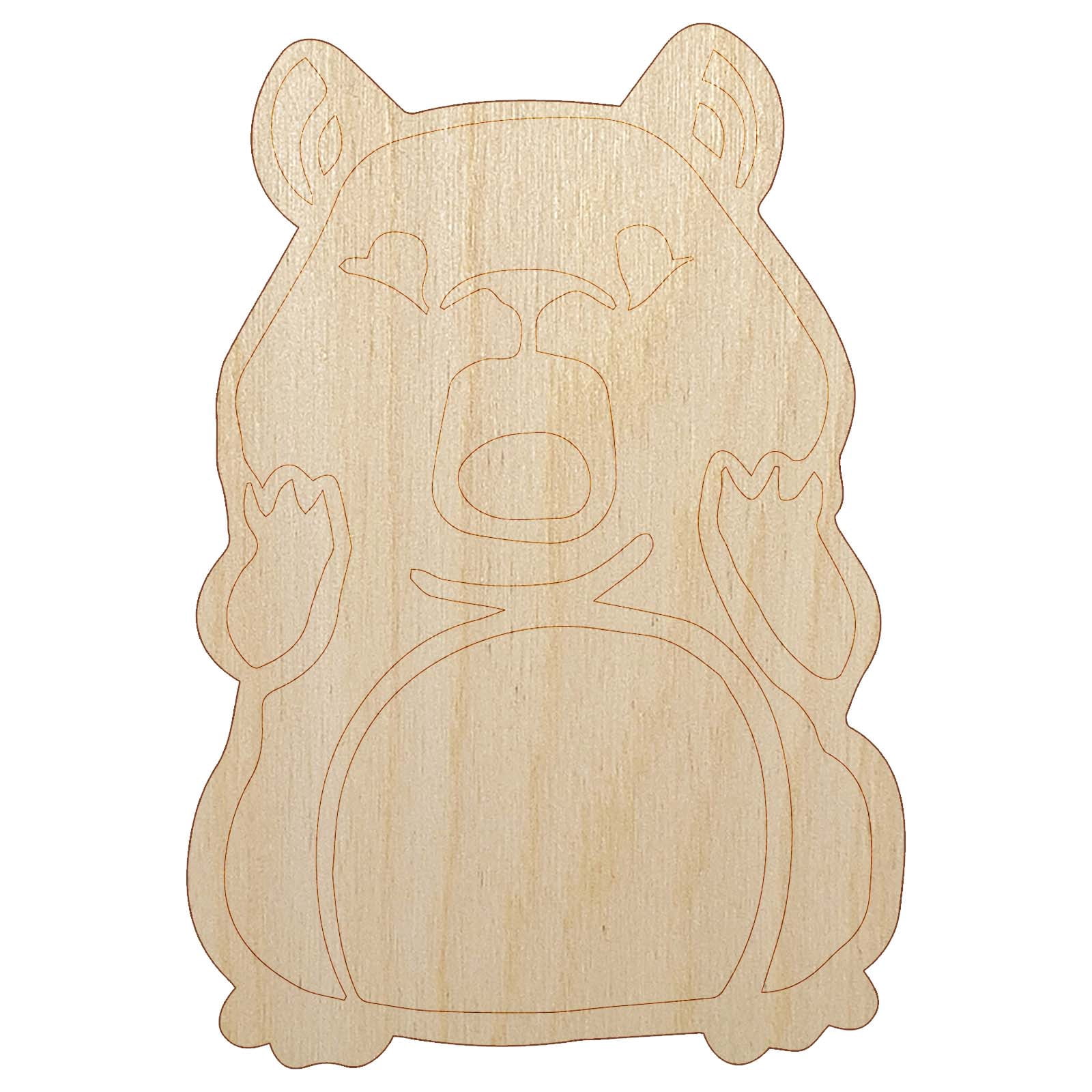 Shocked Scared Cute Hamster Rodent Gasp Wood Shape Unfinished Piece ...