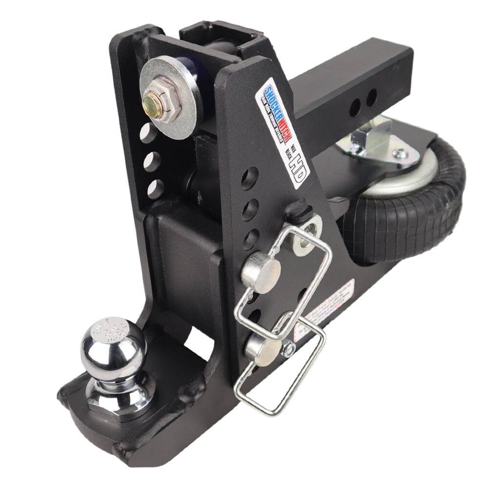 Shocker Hitch Hd 20K Max Black 2 Inch Air Receiver Hitch And Drop Ball ...