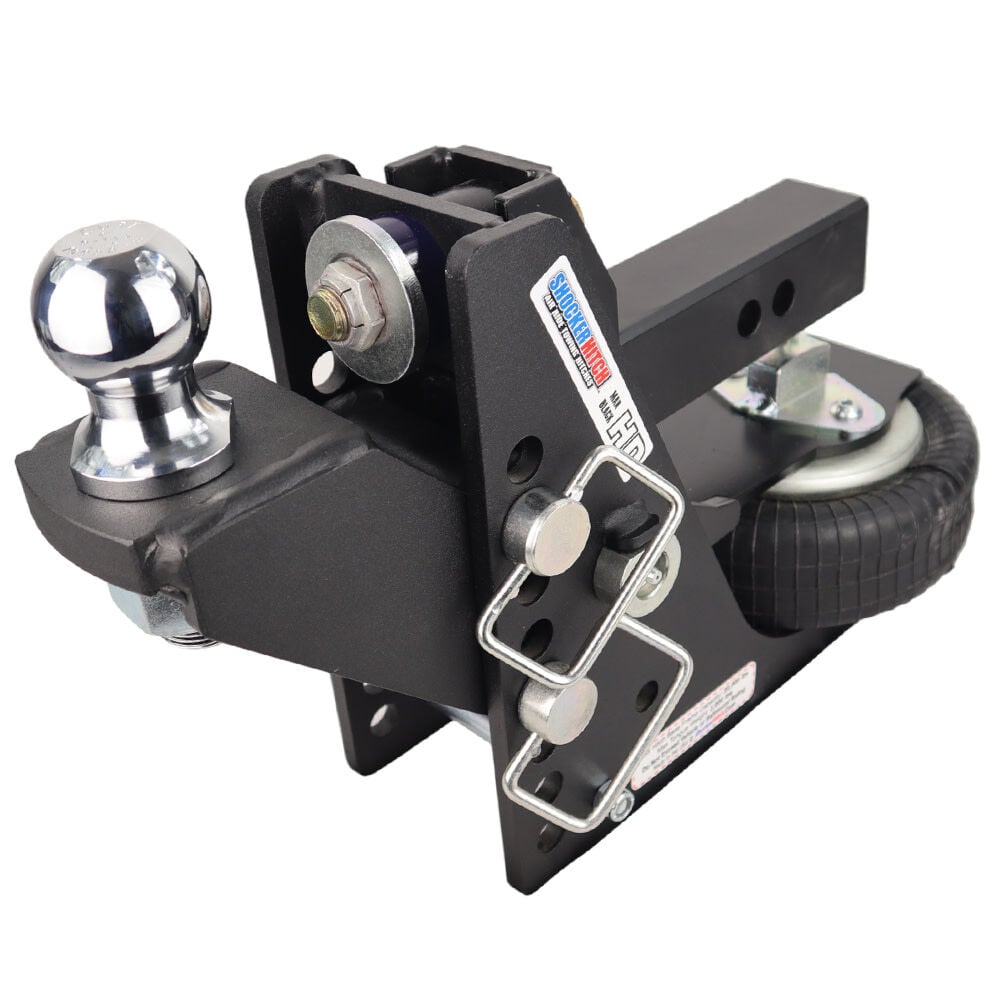 Shocker Hitch Hd 20K Max Black 2 Inch Air Receiver Hitch And Raised ...