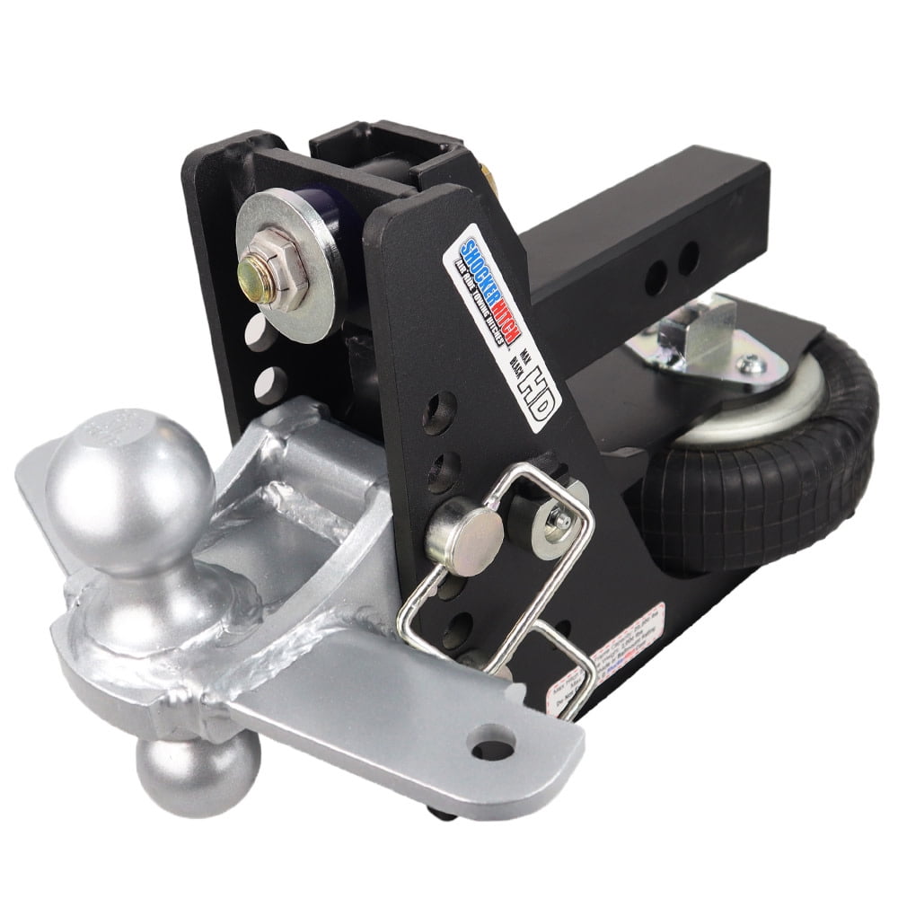 Shocker Hitch Hd 20K Max Black 2 Inch Air Receiver Hitch And Silver ...