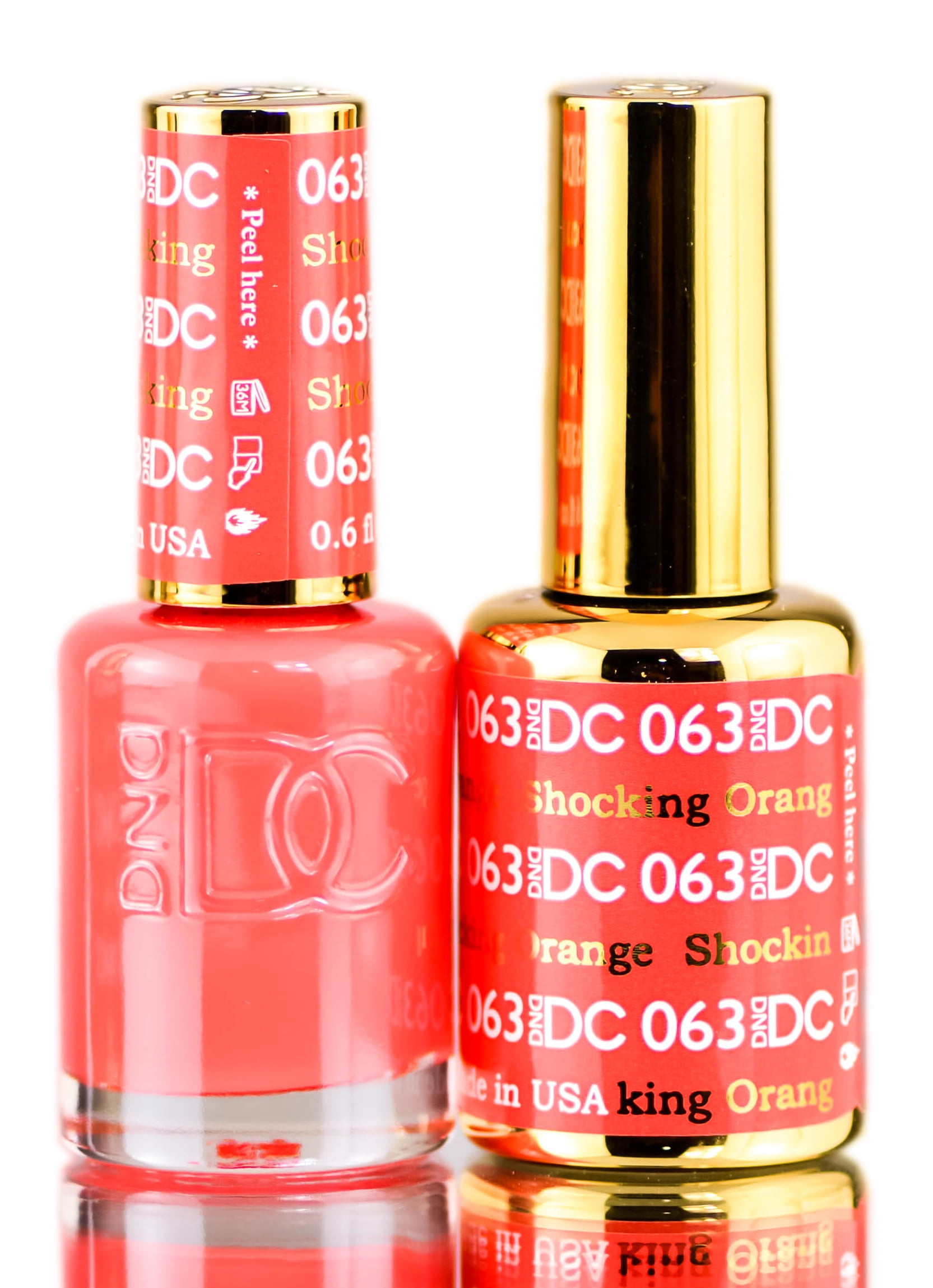 Shocking Orange (063) , DND DC Oranges GEL POLISH DUO, Gel Lacquer 0.5 ...