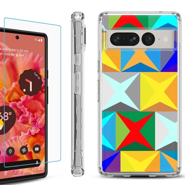 Shockproof Bumper Phone Case for Google Pixel 7 Pro, with Tempered ...