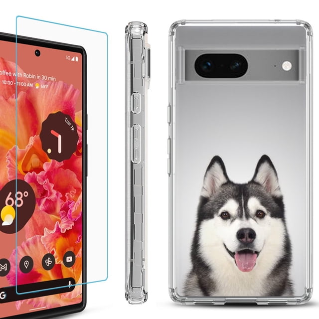 Shockproof Bumper Phone Case for Google Pixel 7, with Tempered Glass ...