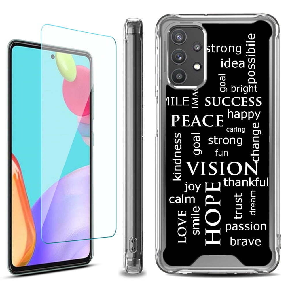 Shockproof Bumper Phone Case for Samsung Galaxy A53 5G, with Tempered ...