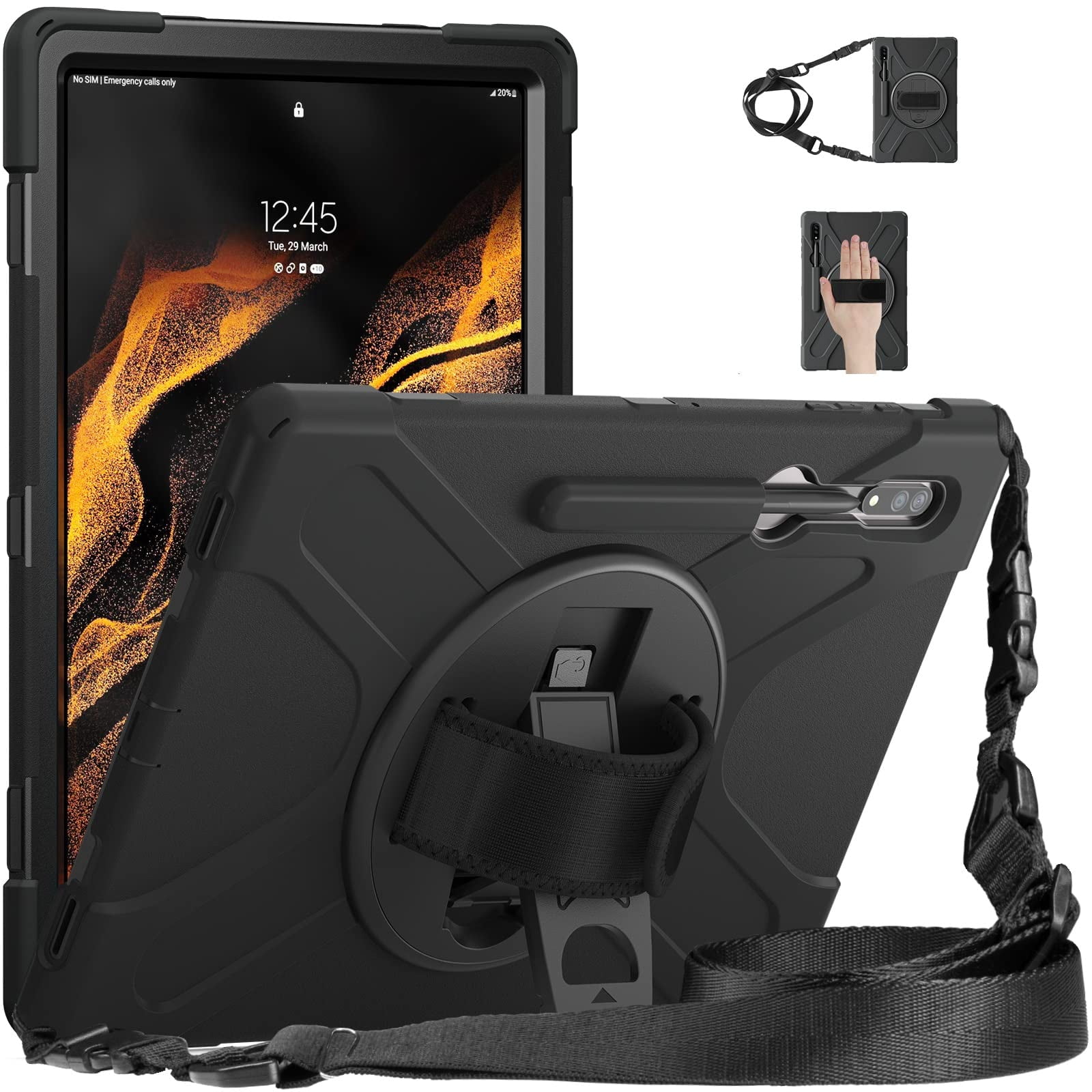 Shockproof Case for Galaxy Tab S8 Ultra 14.6 Inch 2022,Black - Walmart.com