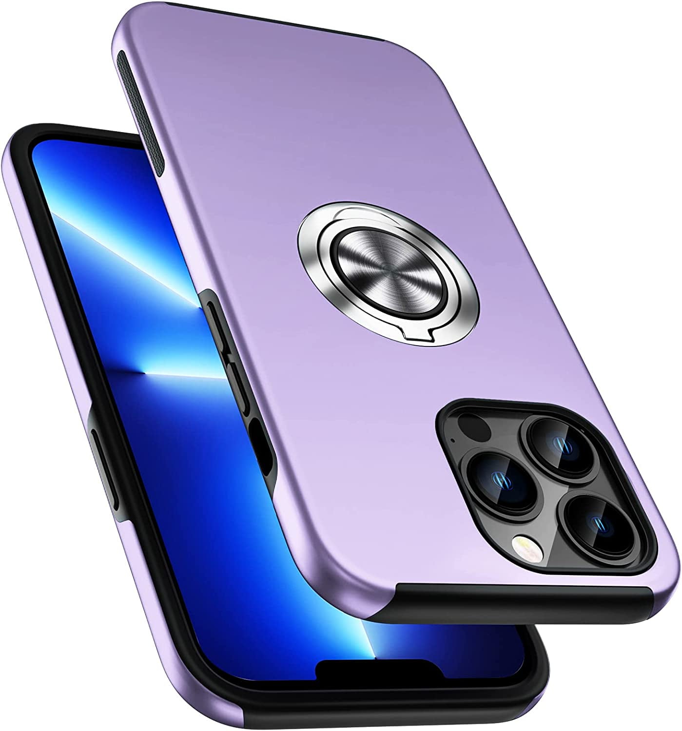 Shockproof Case for iPhone 13 Pro Max, [Embedded Finger Ring] Military ...