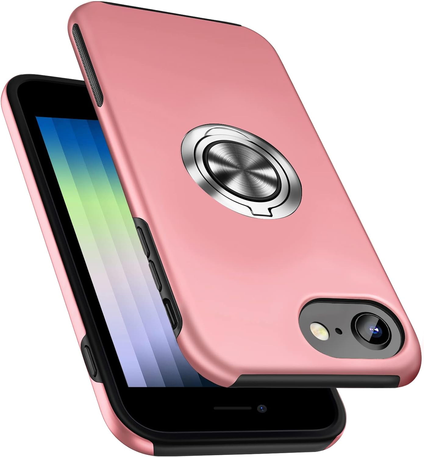 Shockproof Case for iPhone SE 3/SE 2020/7/8, [Embedded Finger Ring ...