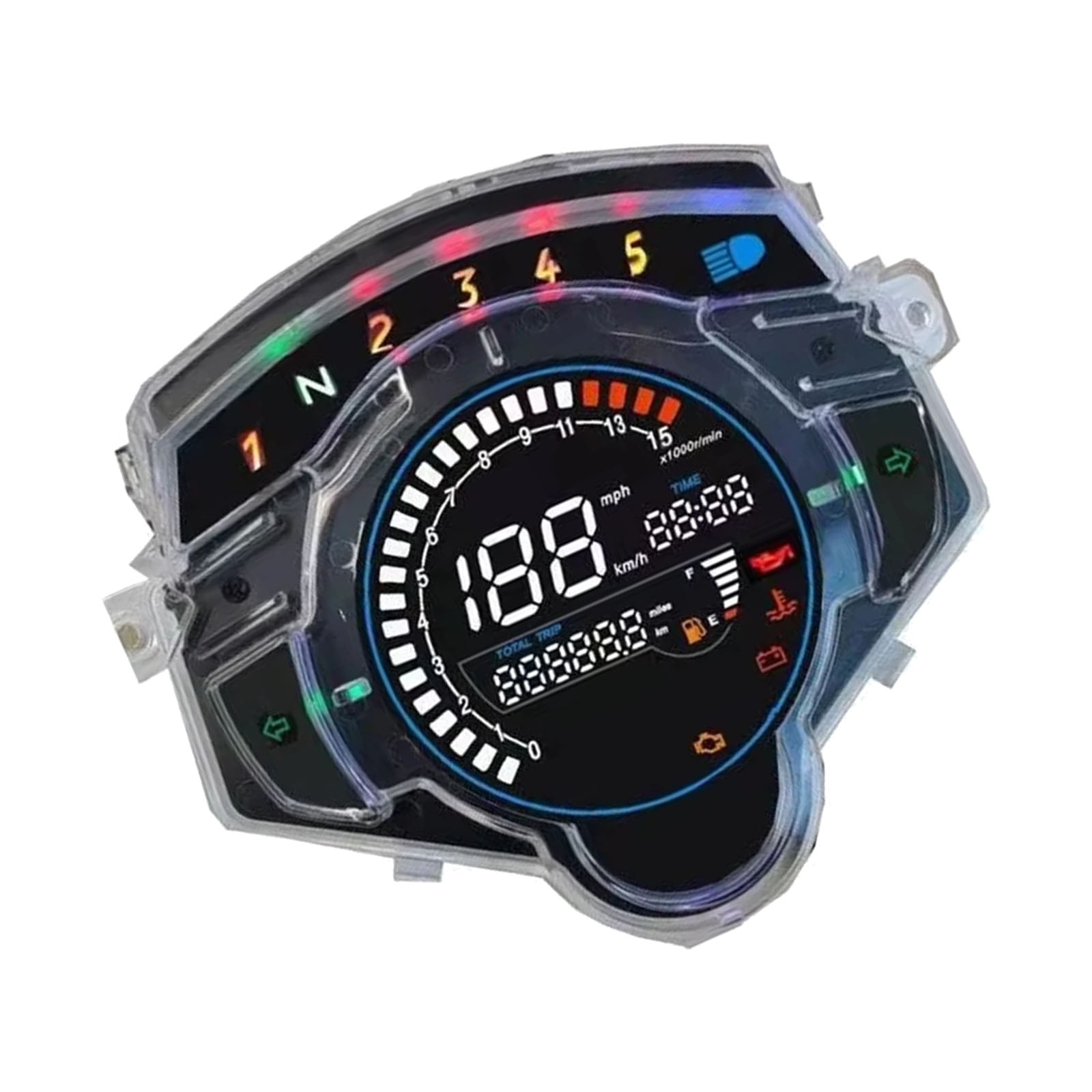 Shockproof Motorcycle Speed Gauge High Resolution Screen 0-199Km/H ...