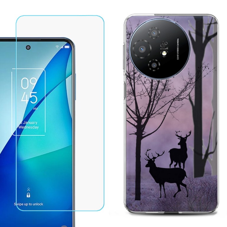 Shockproof Phone Case for TCL 50 XL 5G, Hybrid Case Cover with Tempered ...