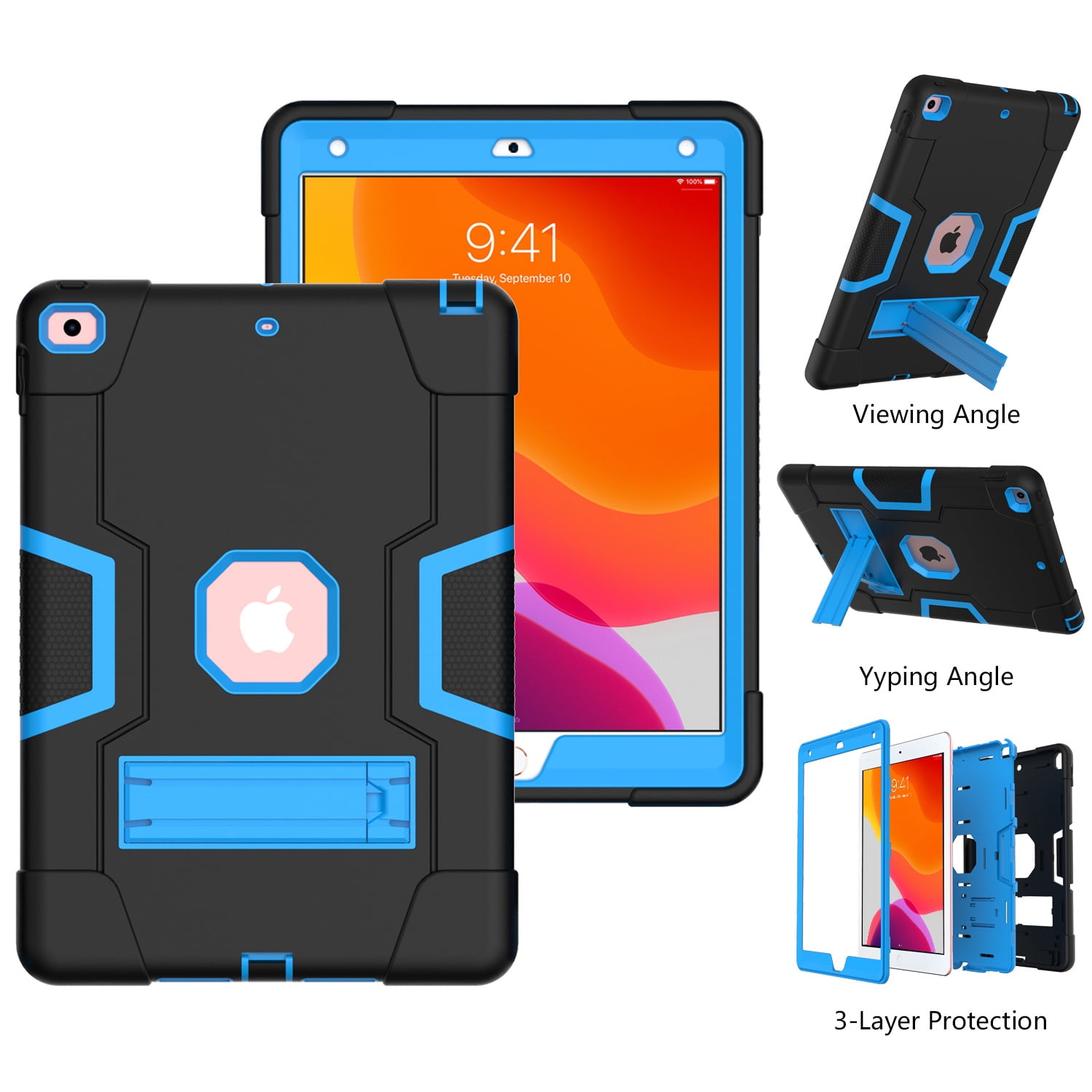 Shockproof Silicone Stand Case for iPad 10.2" 7th/8th/9th Gen (2019 ...