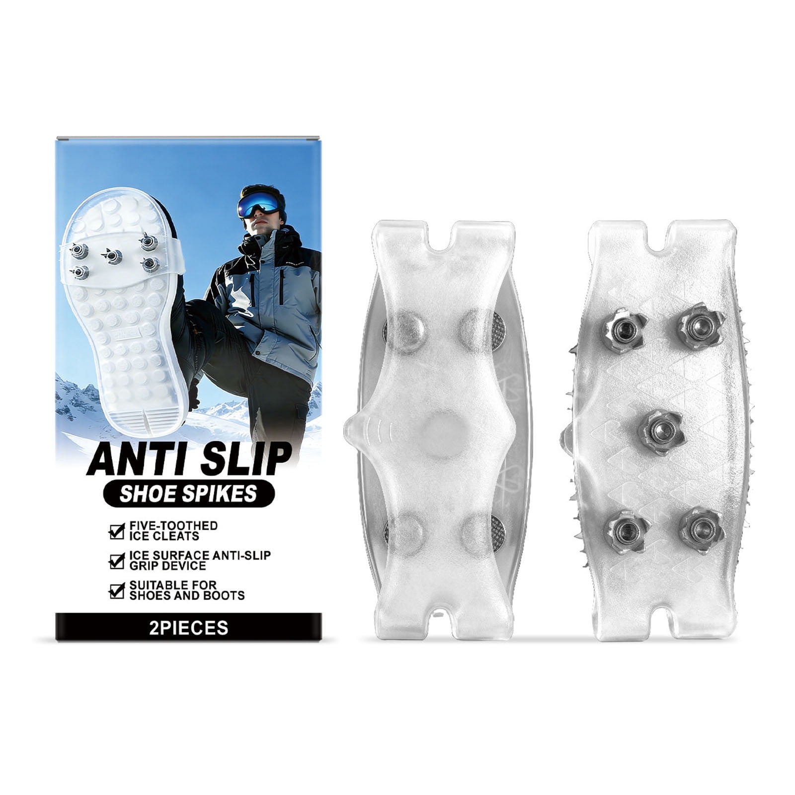 Shoe 1 Pair Ice Shoe With 5 Teeth Universal For Slipping Ice Grips For ...