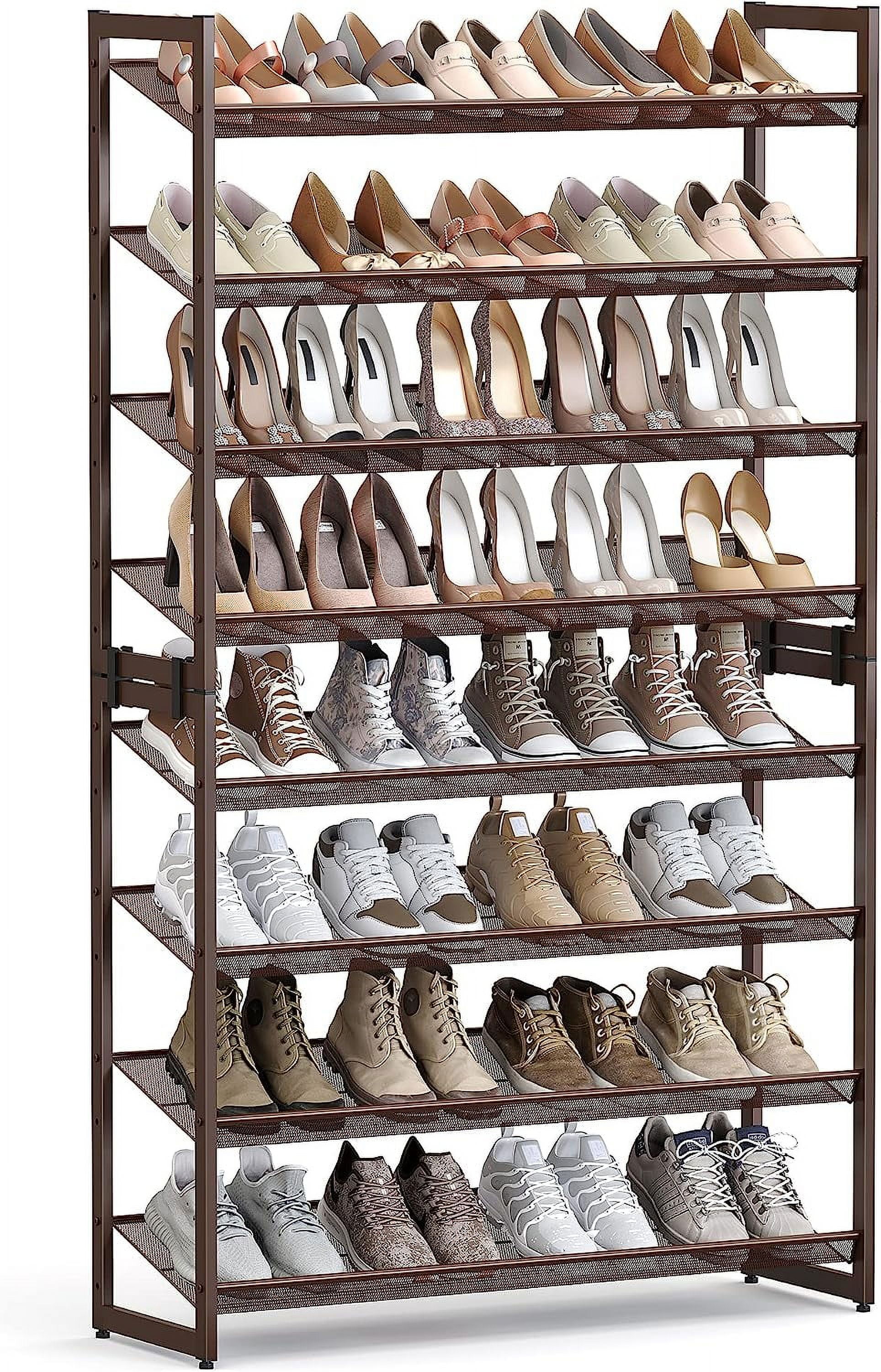 Shoe 8-Tier Shoe Organizer Metal Shoe Storage for Garage 4-Tier ...