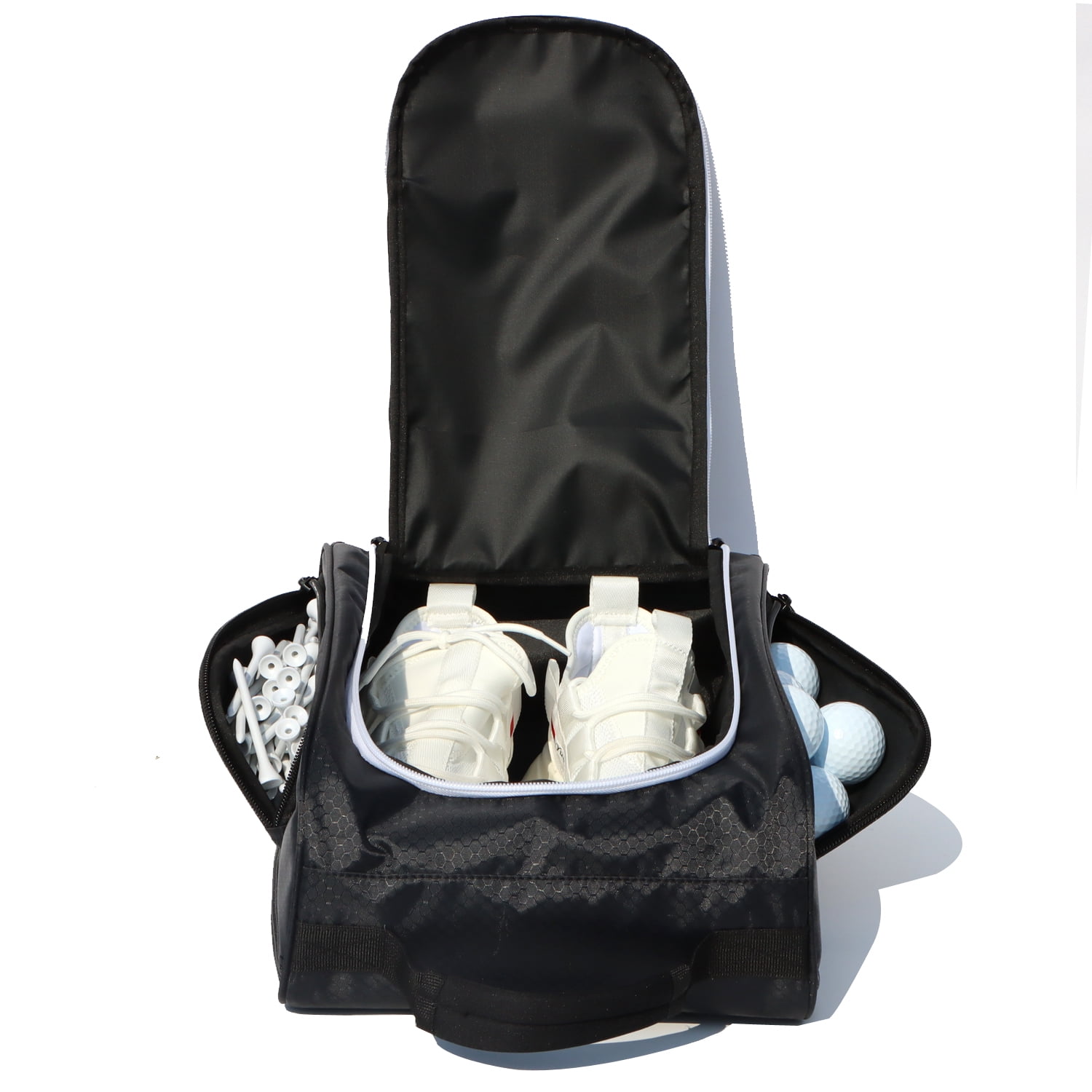 Lightweight Carry Golf Shoe Bag with Ventilation and 3 External Pockets ...