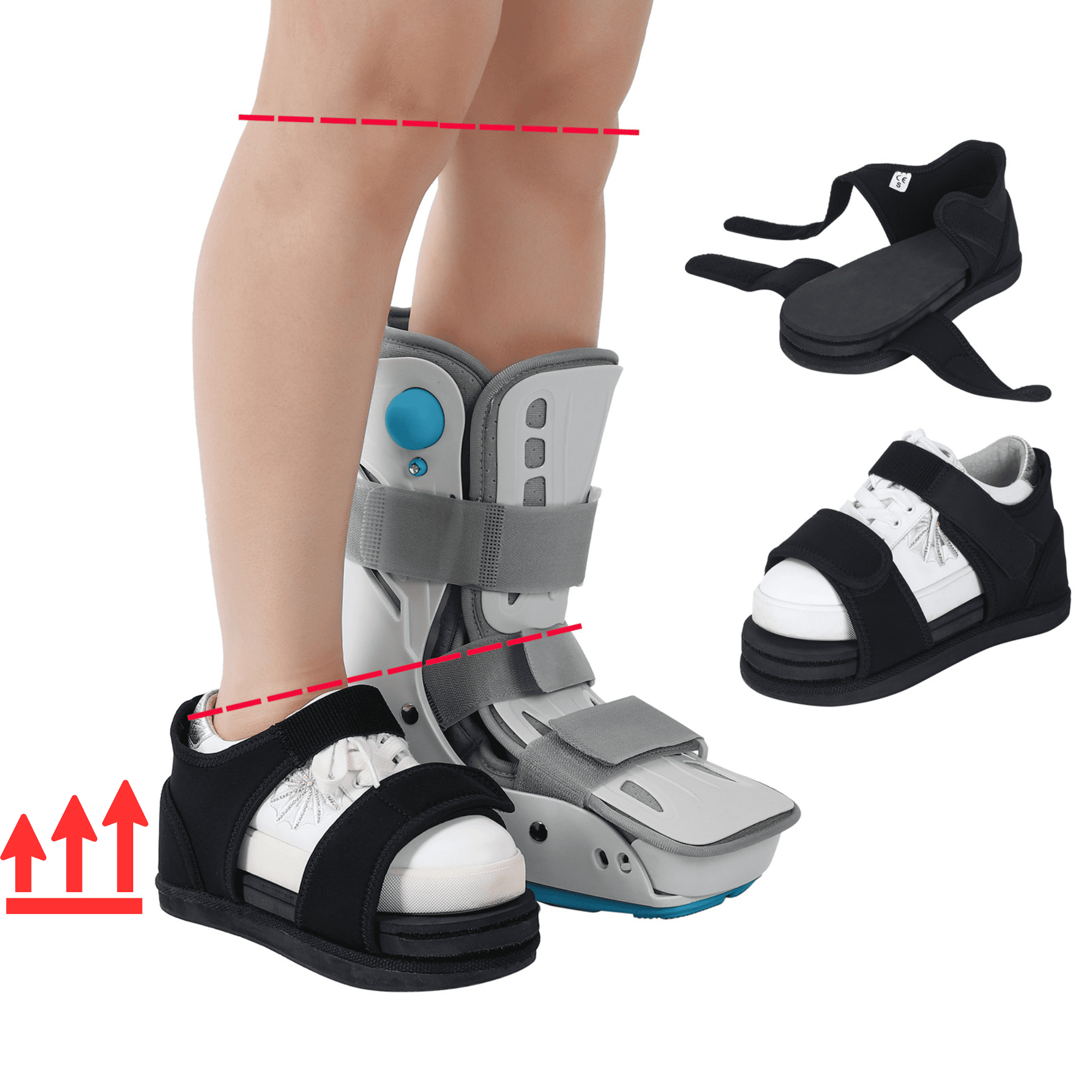 Tairibousy Adjustable Shoe Balancer for Walking Boot, Leg Length ...