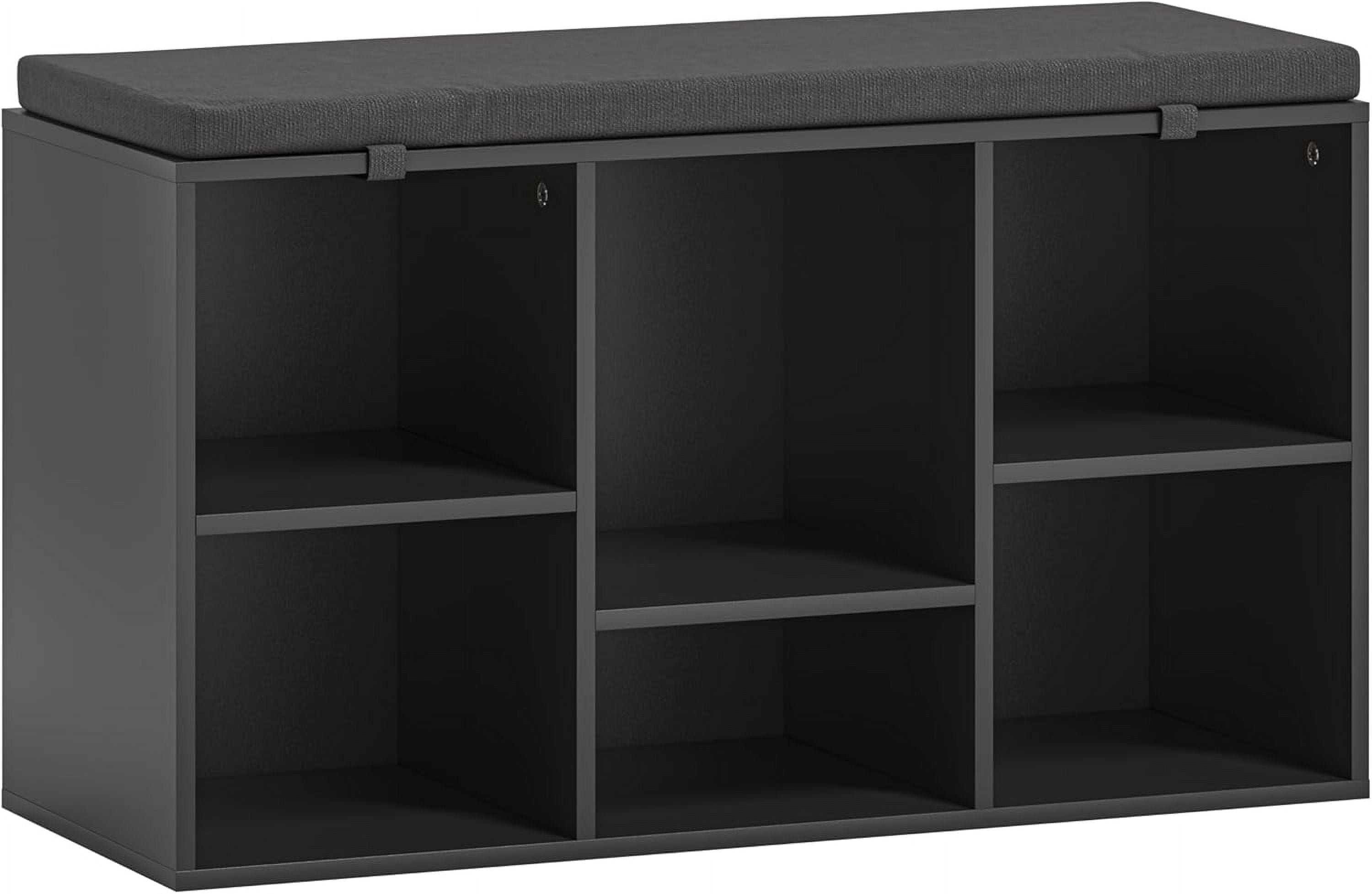Shoe Bench 10 Cubbies Storage Rack Bench with Removable Padded Seat ...