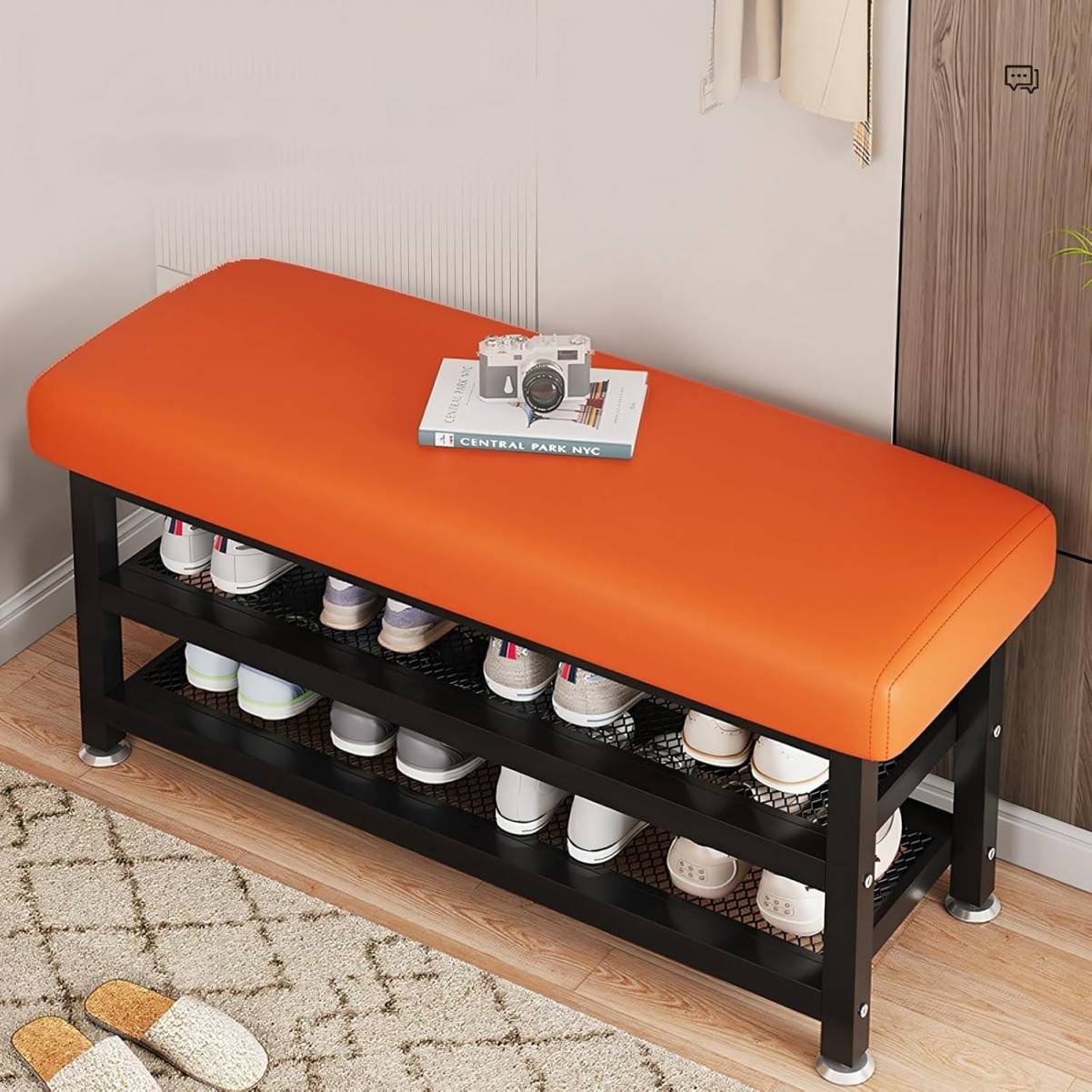 Shoe Bench, 2-Tier Shoe Rack, Shoe Organizer Storage Bench, 31.5 Inches ...