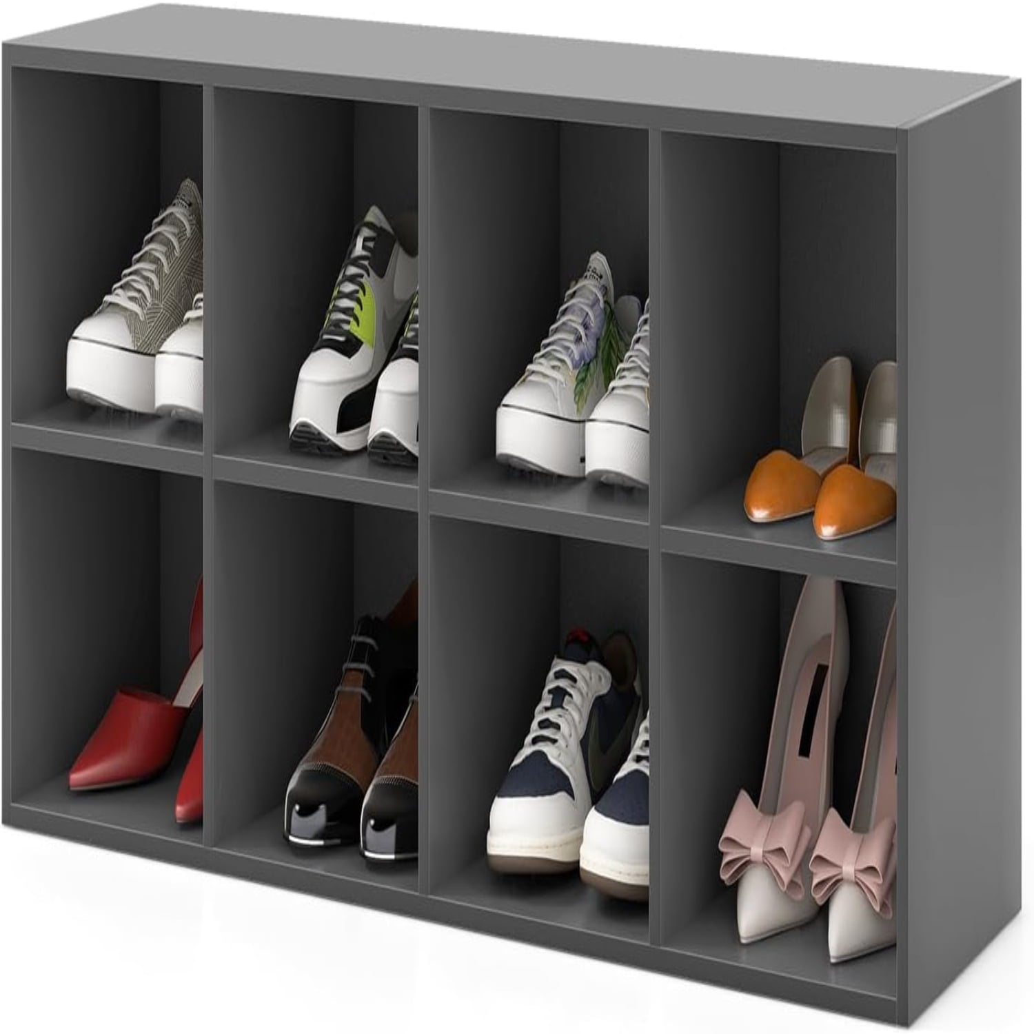 Shoe Bench 8 Cubes 40" Entryway Bench with Storage 8-Cubby Shoe Rack ...