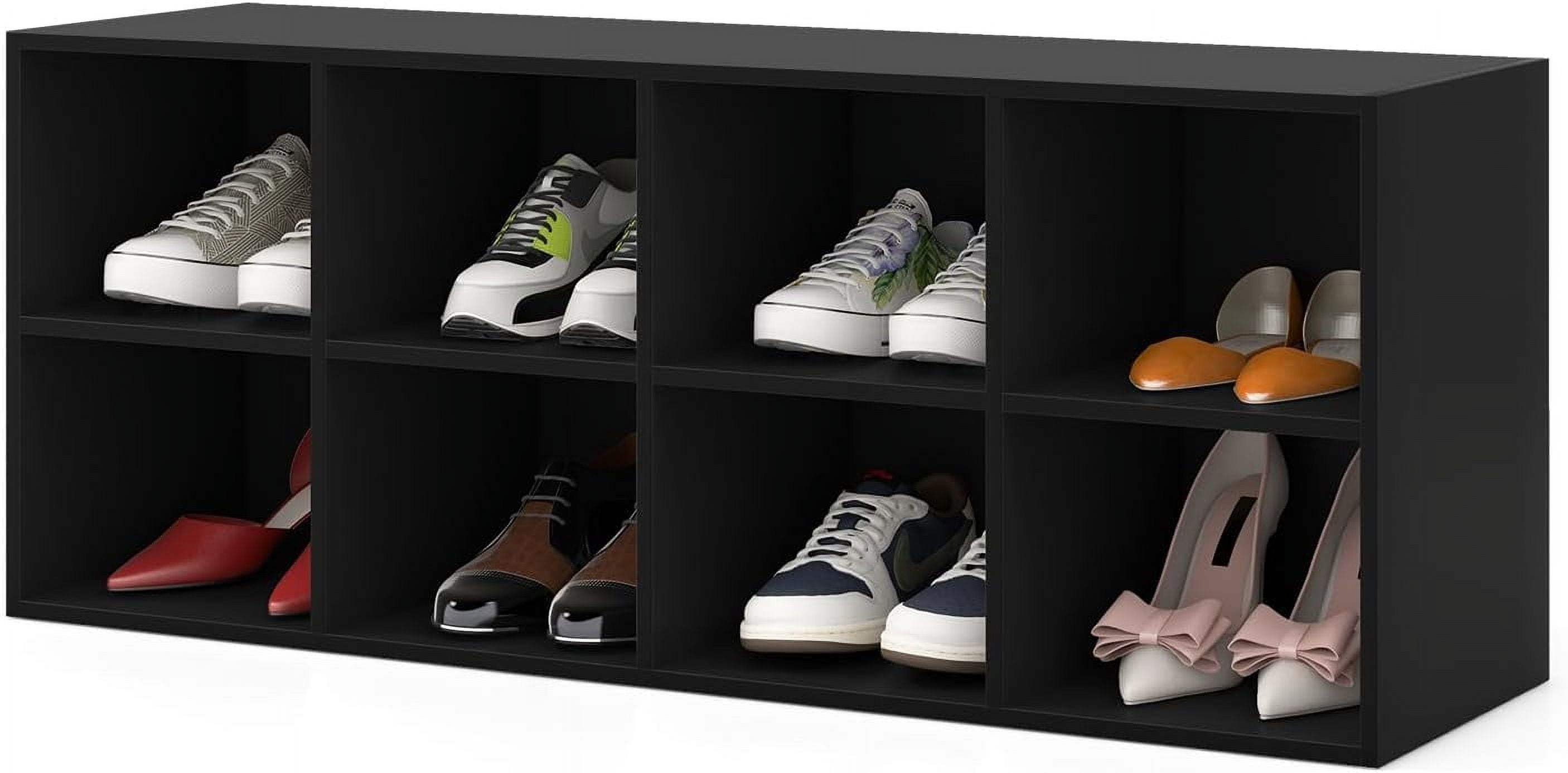 Shoe Bench 8 Cubes, 40" Entryway Bench with Storage, 8-Cubby Shoe Rack ...