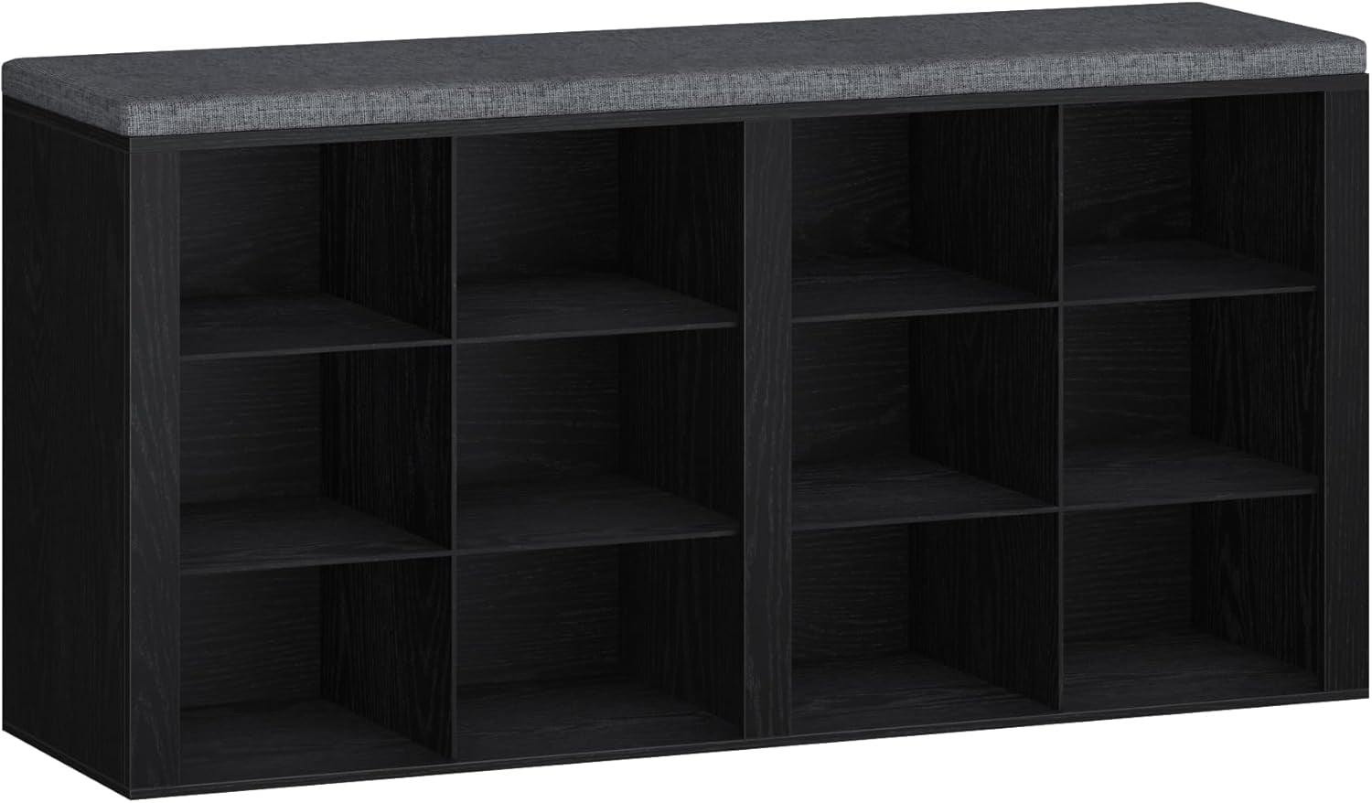 Shoe Bench with Cushion, Entryway Storage Bench with 12 Cubbies, Cubby ...