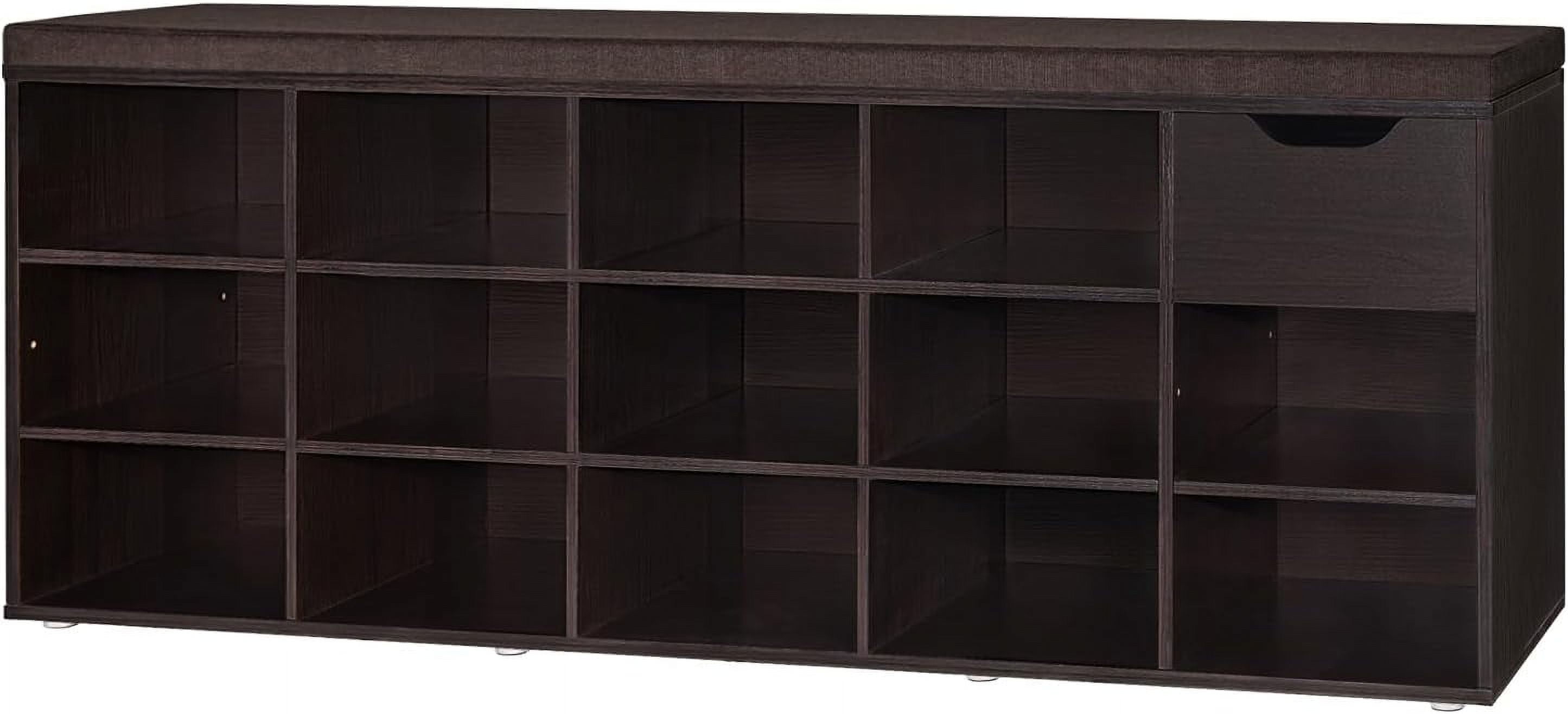 Shoe Bench, Entryway Storage Bench with Drawer and 14 Cubbies, Long ...