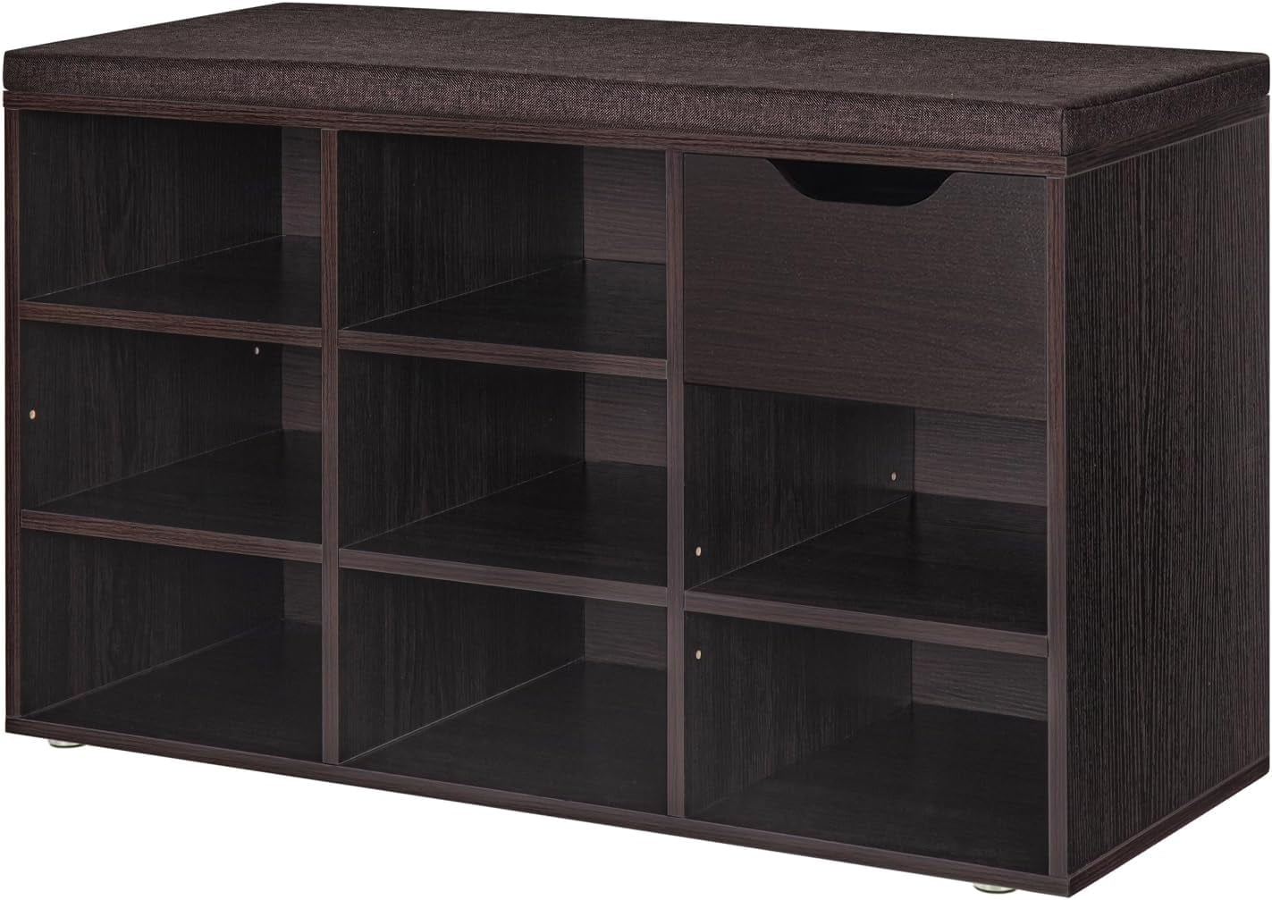 Shoe Bench, Entryway Storage Bench with Drawer and 8 Cubbies, Cubby ...