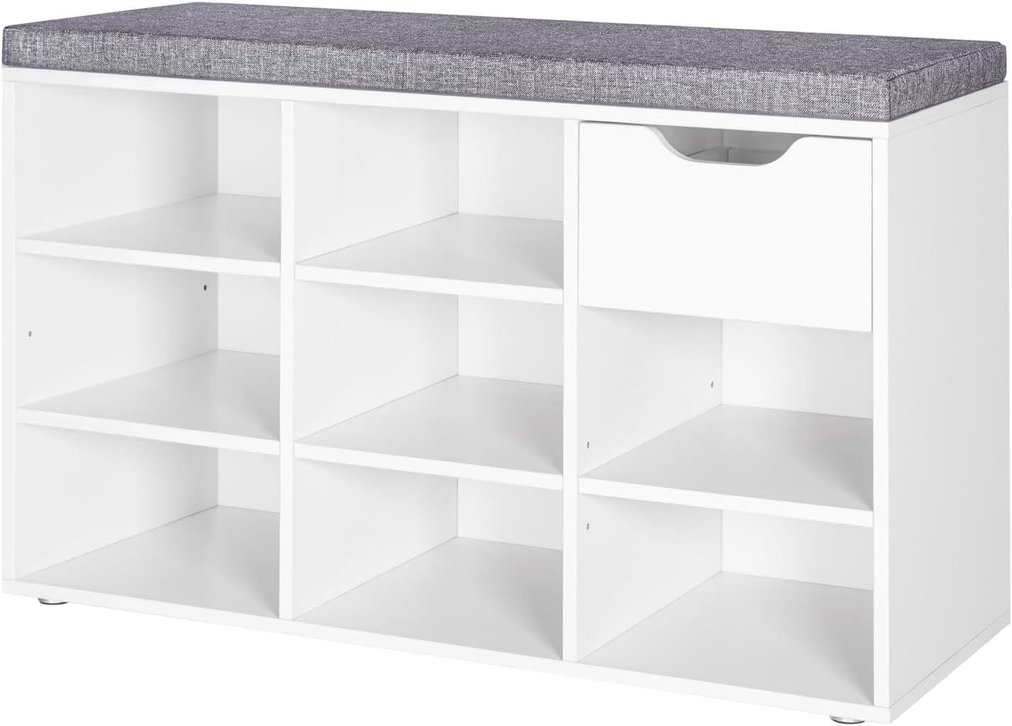 Shoe Bench, Entryway Storage Bench with Drawer and 8 Cubbies, Cubby ...