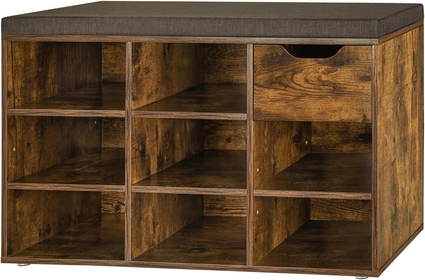 Shoe Bench, Entryway Storage Bench with Drawer and 8 Cubbies, Cubby ...