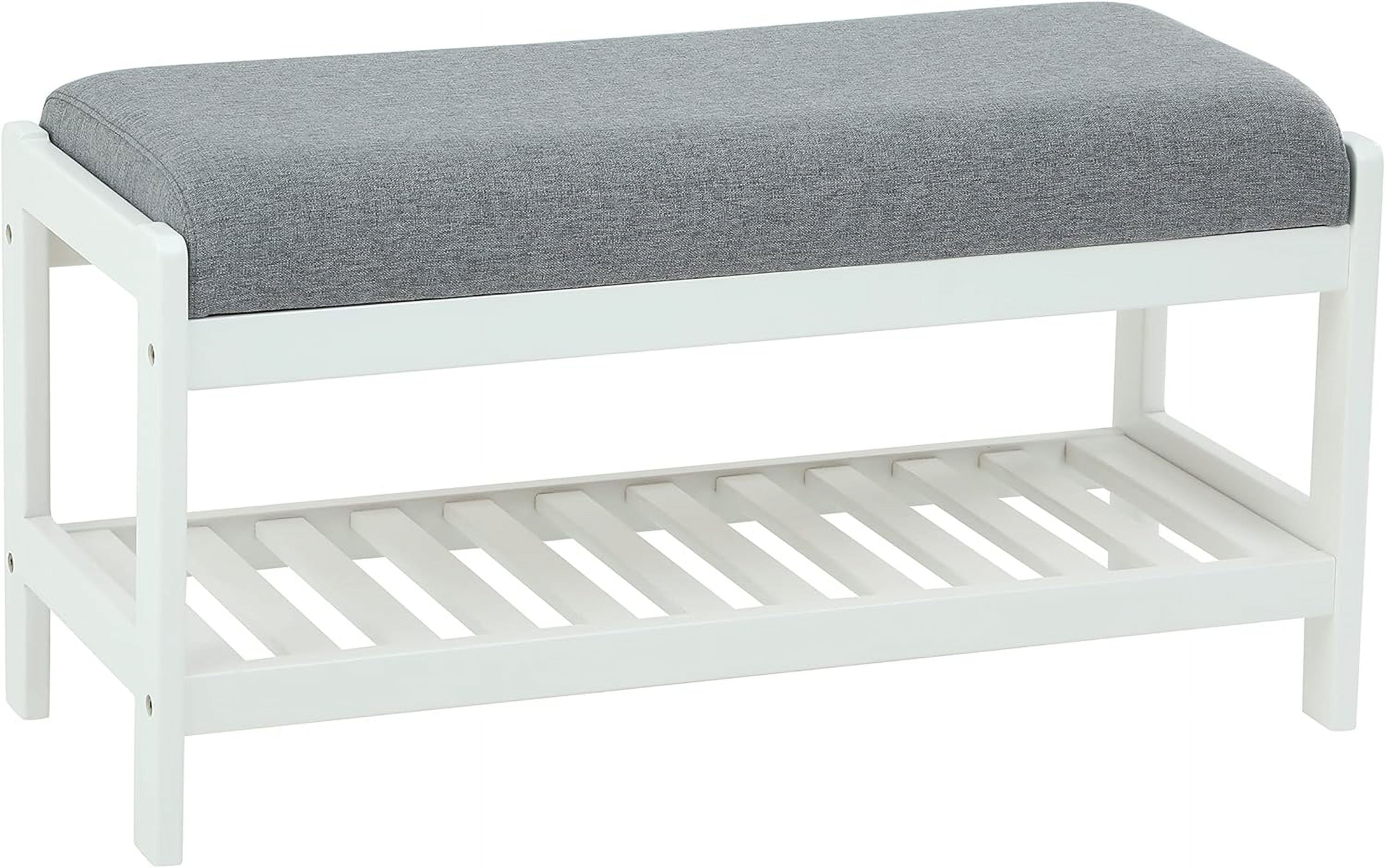 Shoe Bench, Solid Wood Shoe Rack for Entryway, Shoe Storage with ...