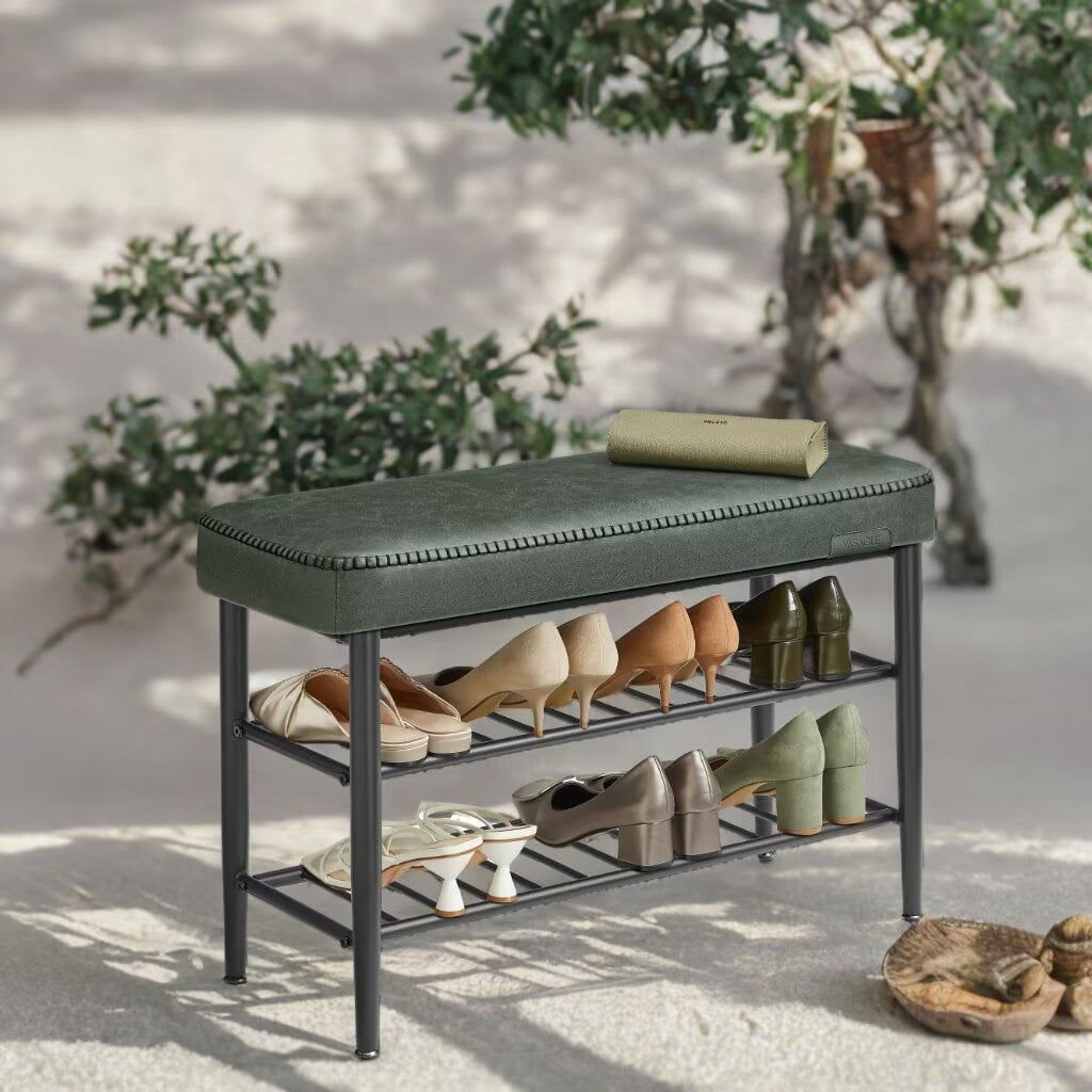 Shoe Bench, Storage Bench, Shoe Rack Bench Entryway, Synthetic Leather ...