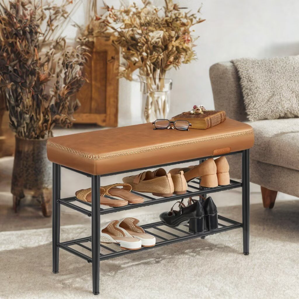 Shoe Bench, Storage Bench, Shoe Rack Bench Entryway, Synthetic Leather ...
