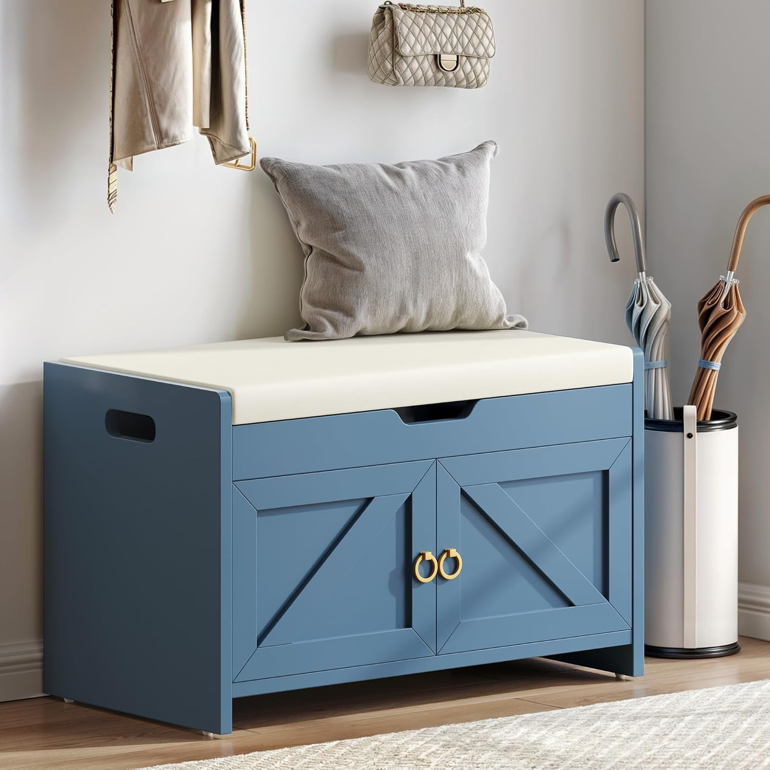 Shoe Bench with Storage, Entryway Bench Cushioned Seat with Lift-Top ...