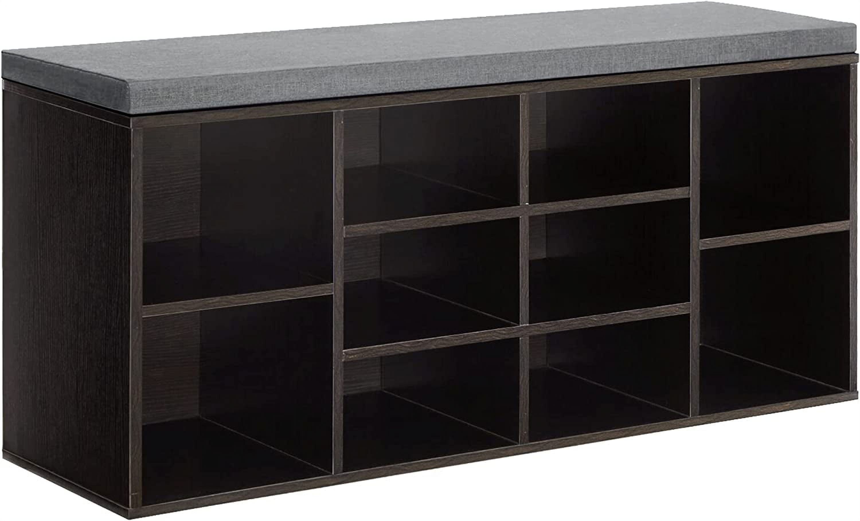 Wood Organizer Shoe Bench for Entryway with Storage, 10 Compartments ...