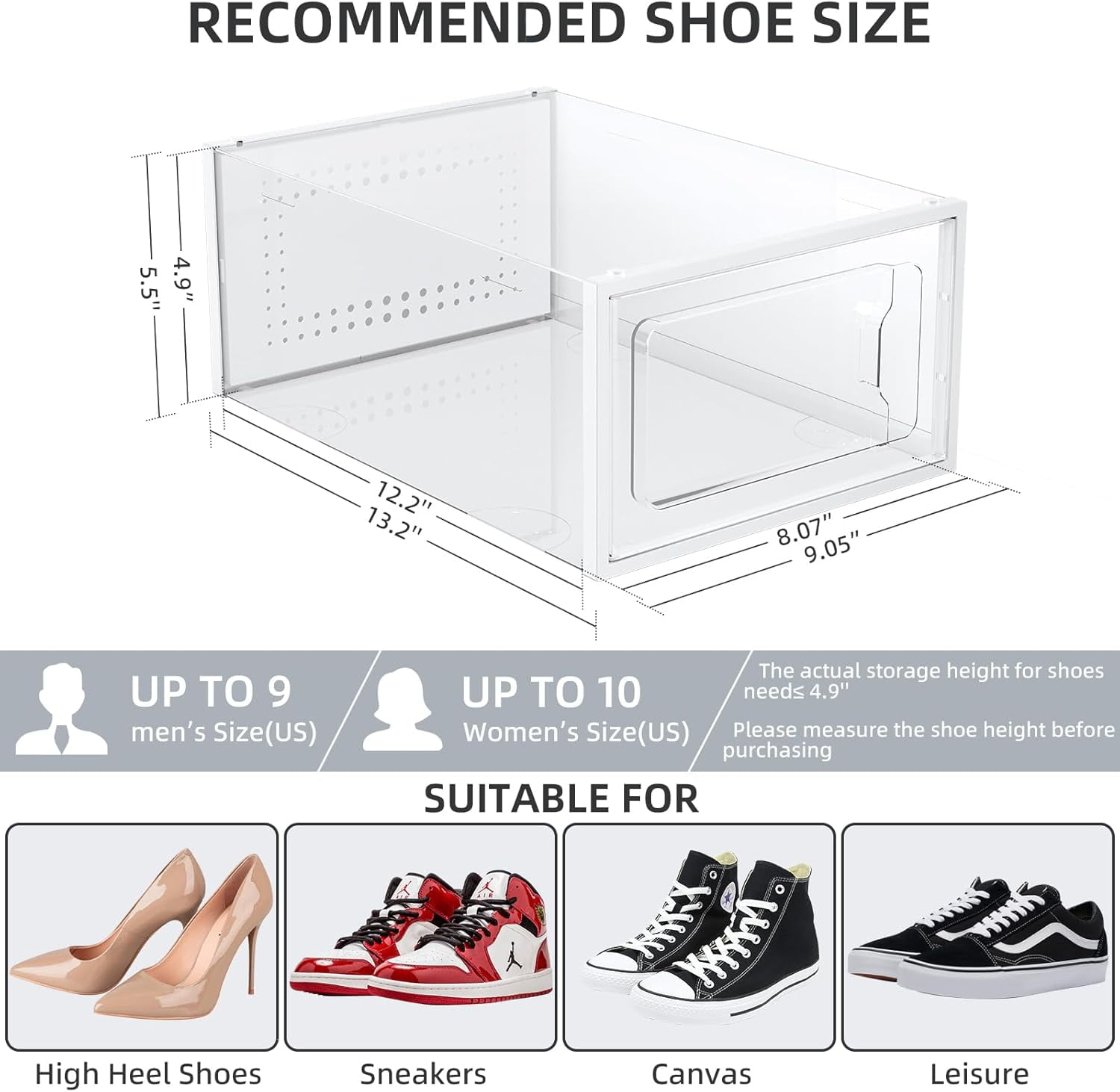 Shoe Boxes Clear Plastic Stackable 18 Pack Premium Shoe Organizer ...