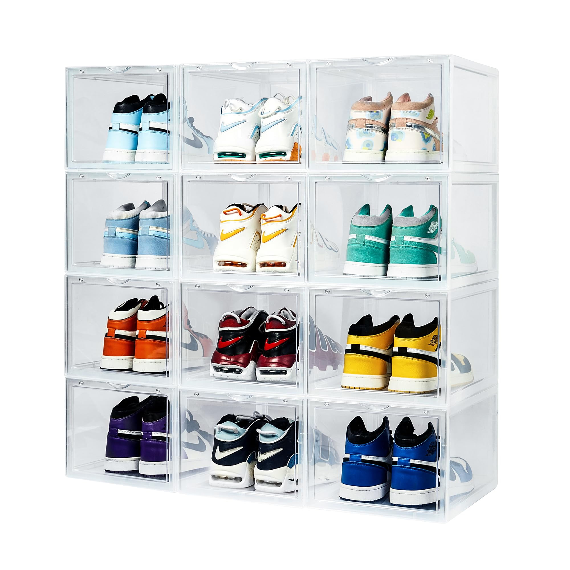 ® Shoe Boxes Clear Plastic Stackable with Magnetic Door, Foldable Shoe ...