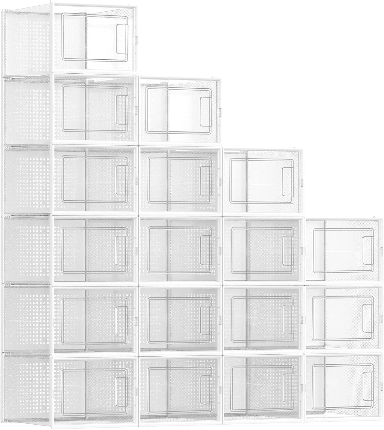 Shoe Boxes, Pack of Shoe Storage Organizers, Stackable Clear Plastic Boxes for Closet, Sneakers ...