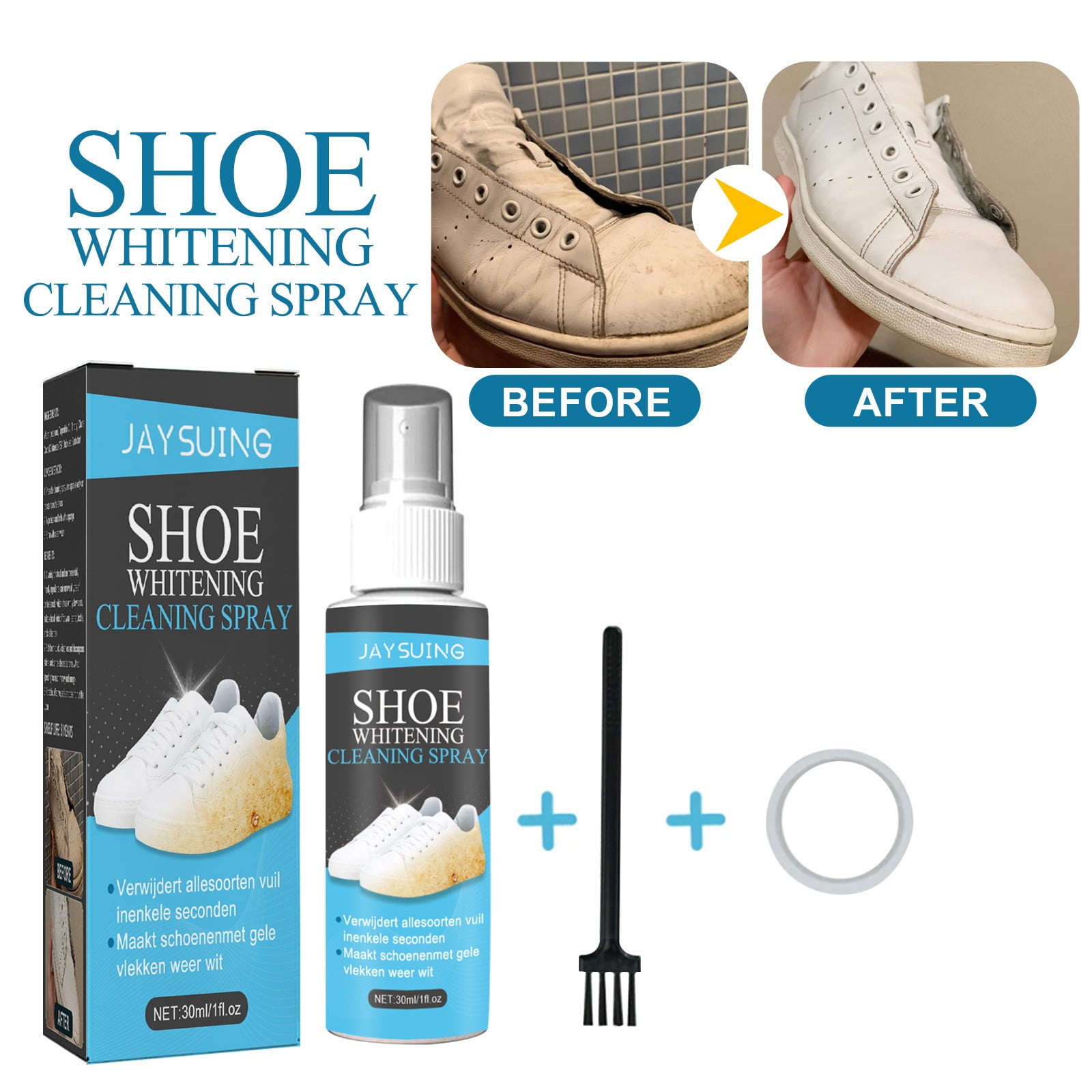Shoe Brightening Spray | White Sneaker Stain Remover - Yellowing ...