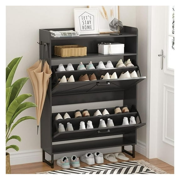 Shoe Cabinet with 2 Drawers, Freestanding Shoe Storage Organizer for ...