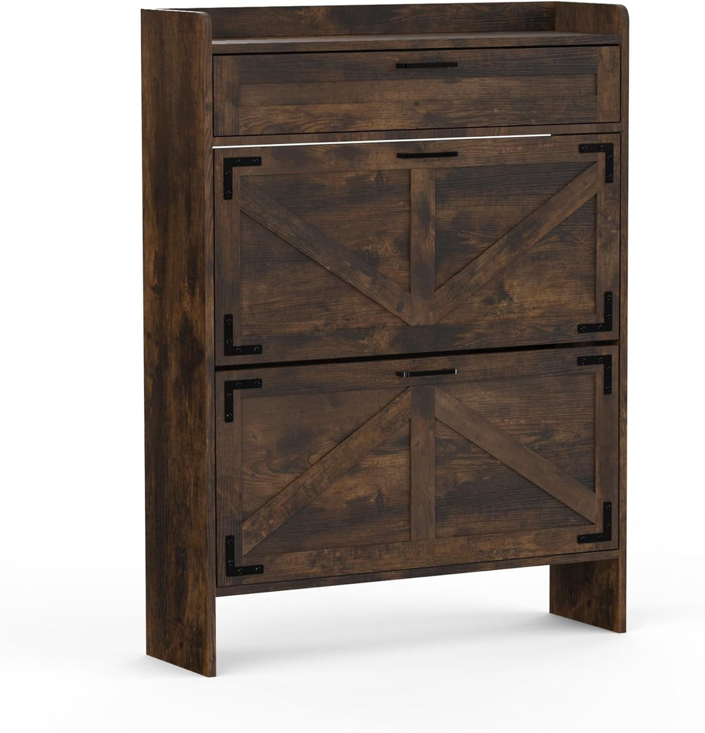 Shoe Cabinet with 2 Flip Drawers, Shoe Storage Cabinet for Entryway ...