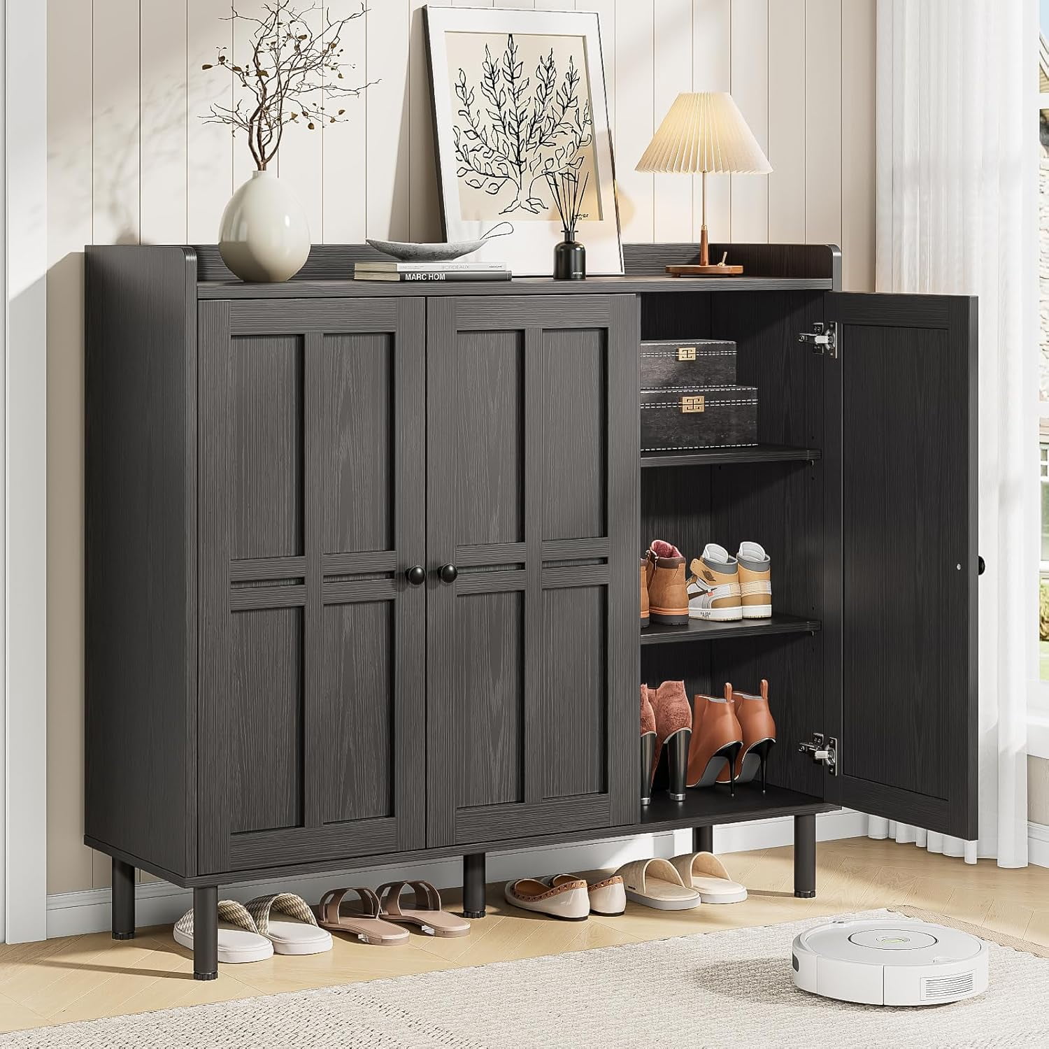 30 Pair Stackable Shoe Storage Cabinet
