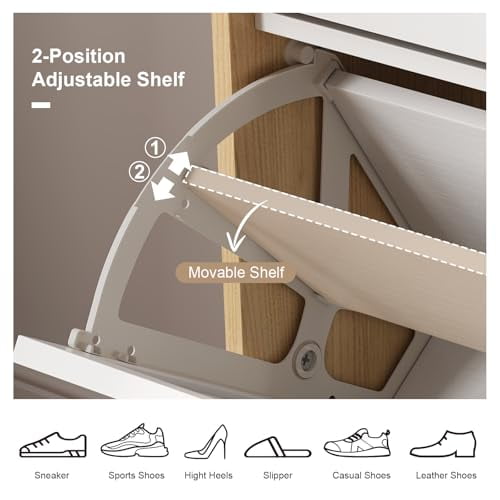 Shoe Cabinet with 3 Flip Drawers & 2 Drawers,Freestanding Shoe Cabinet ...