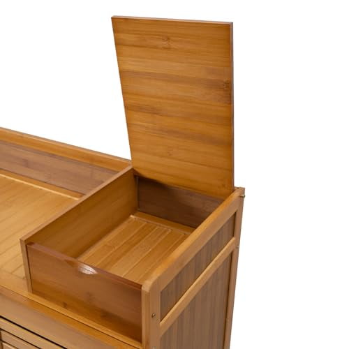 Shoe Cabinet 30-Pair Shoe Storage Organizer Cabinet with Shutter Doors ...