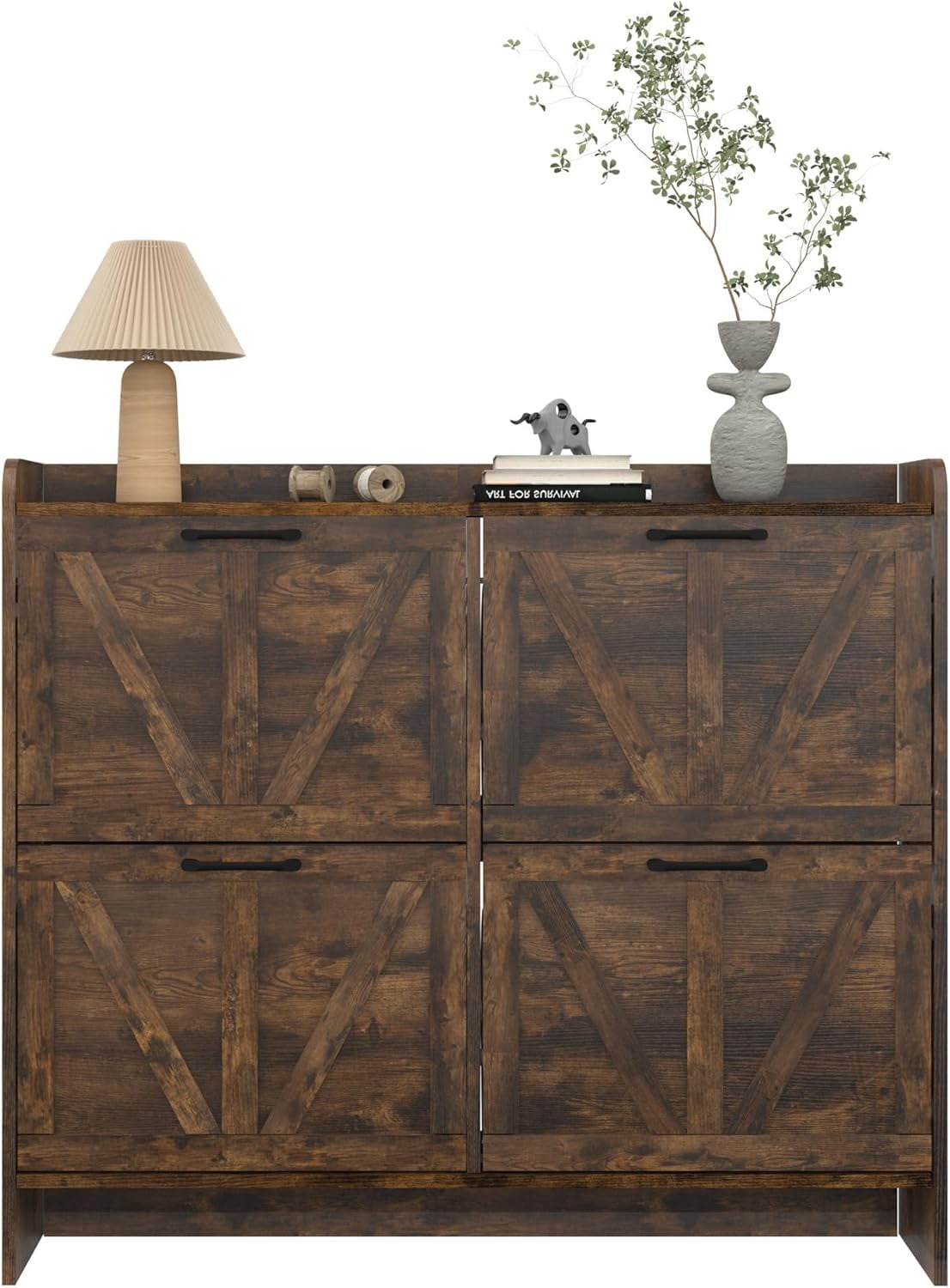 Shoe Cabinet with 4 Flip Drawers, Shoe Storage Cabinet for Entryway ...