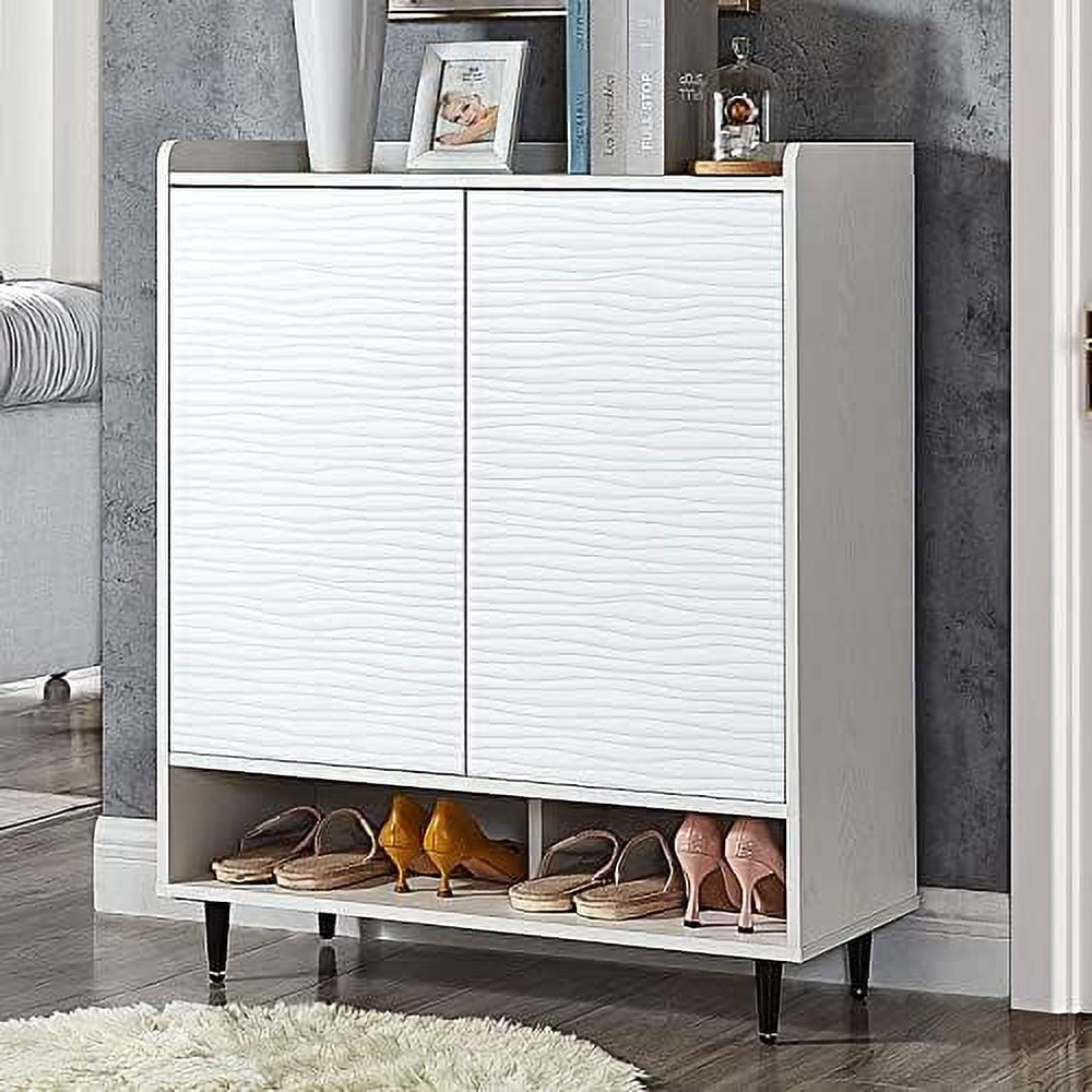Shoe Cabinet 5-Tier Modern Entryway Organizer Cabinet with Door ...