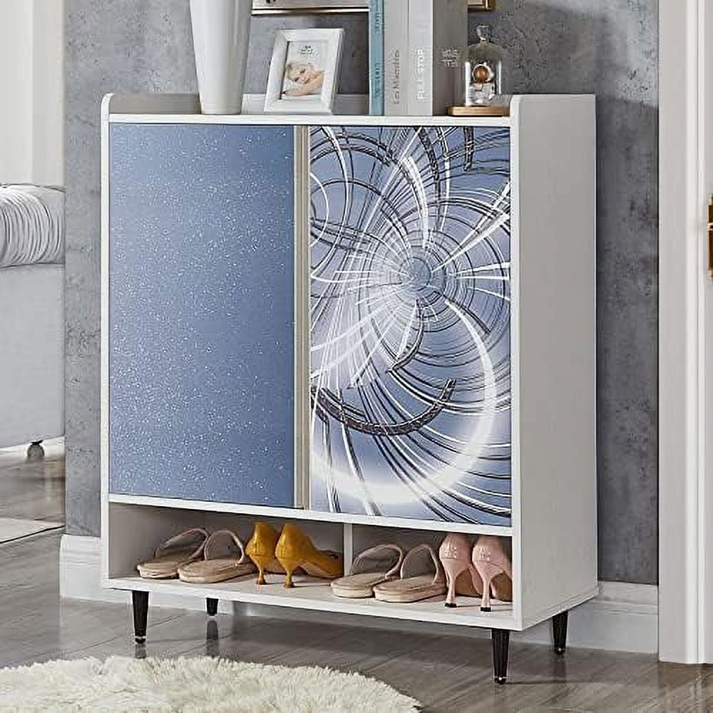 Shoe Cabinet 5-Tier Modern Entryway Organizer Cabinet with Door ...