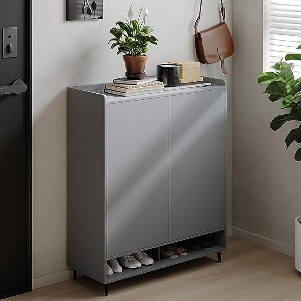 Shoe Cabinet 5-Tier Modern Entryway Organizer Cabinet with Door ...