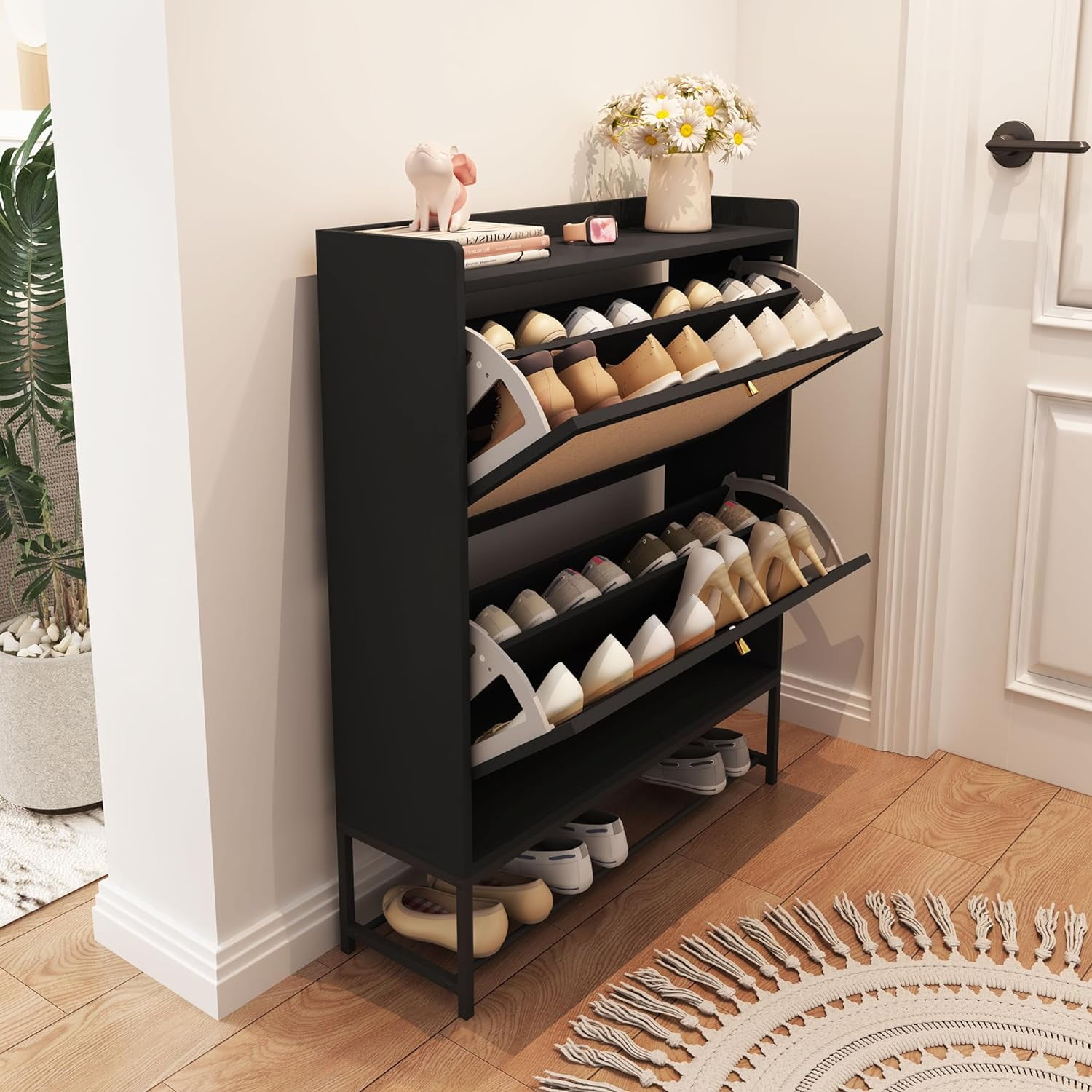 Shoe Cabinet, Shoe Cabinet Freestanding Tipping Bucket Shoe Rack ...