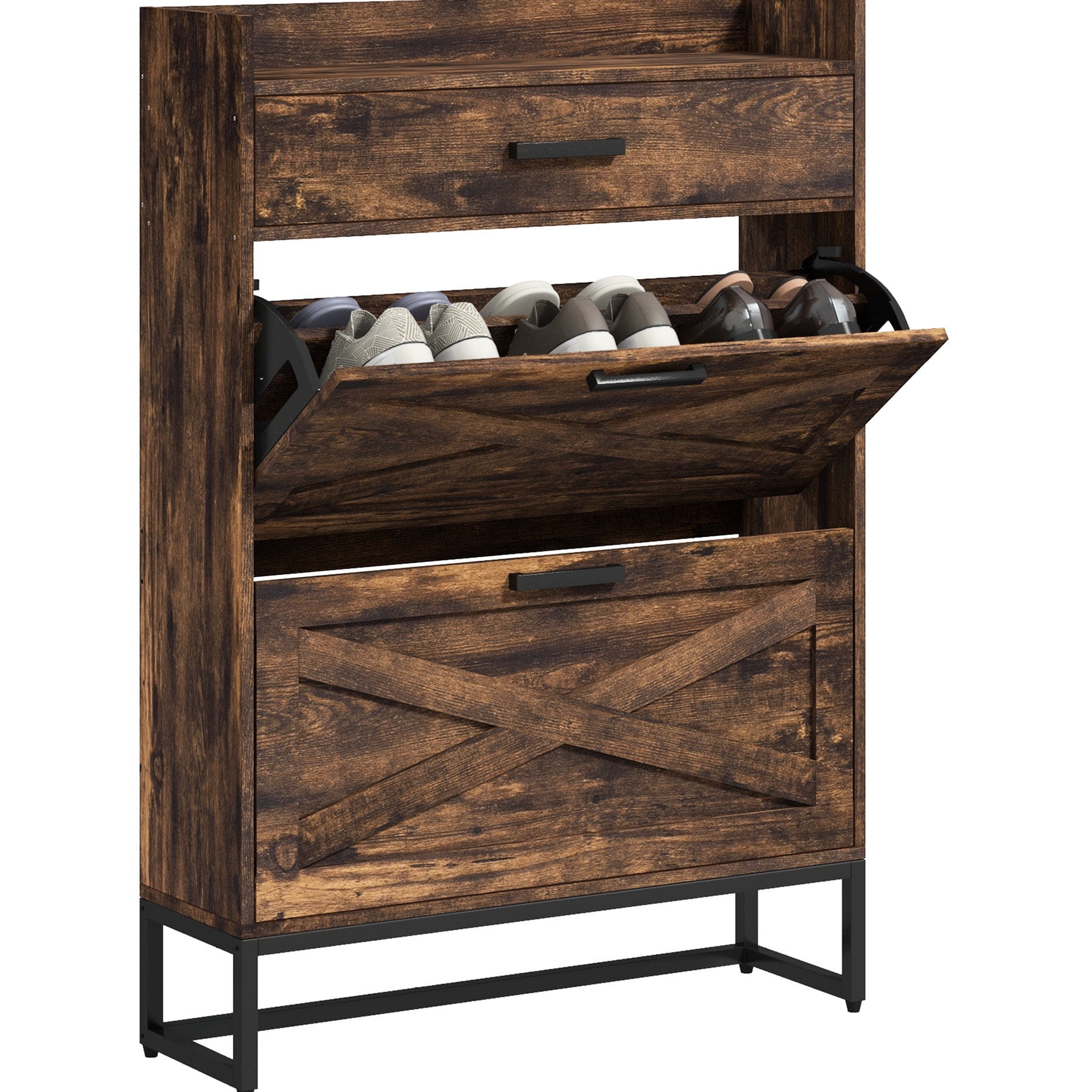 Shoe Cabinet with Flip Drawers | Large Storage for Shoes and ...