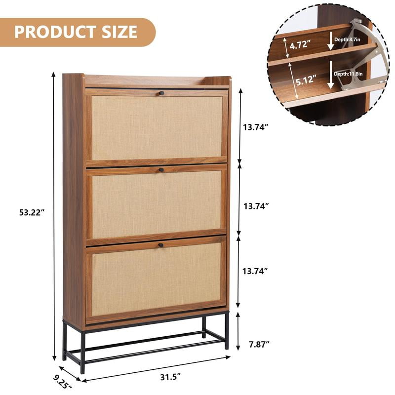 Shoe Cabinet, Shoe Cabinet Freestanding Tipping Bucket Shoe Rack ...