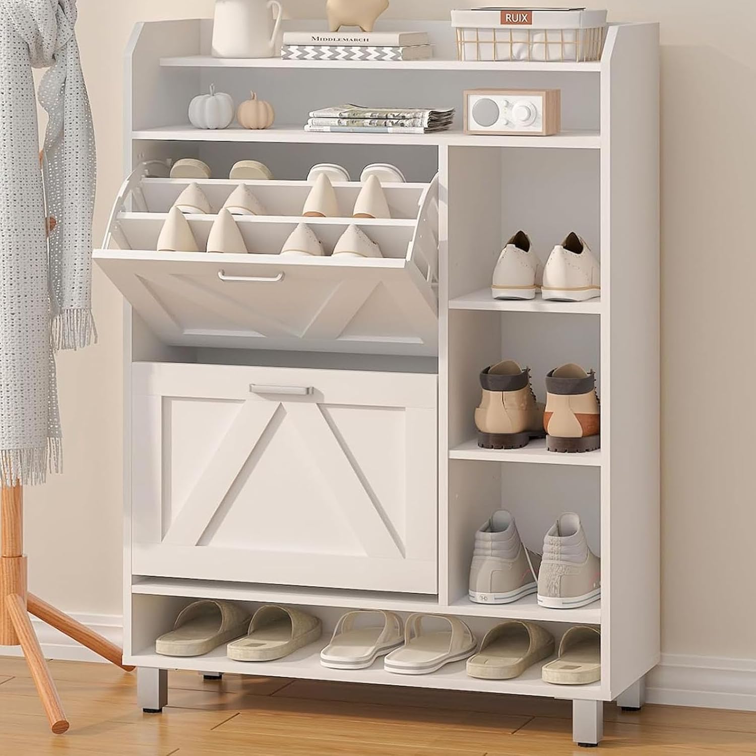 Shoe Cabinet,Shoe Storage Cabinet with 2 Flip Drawers,shoe cabinets ...